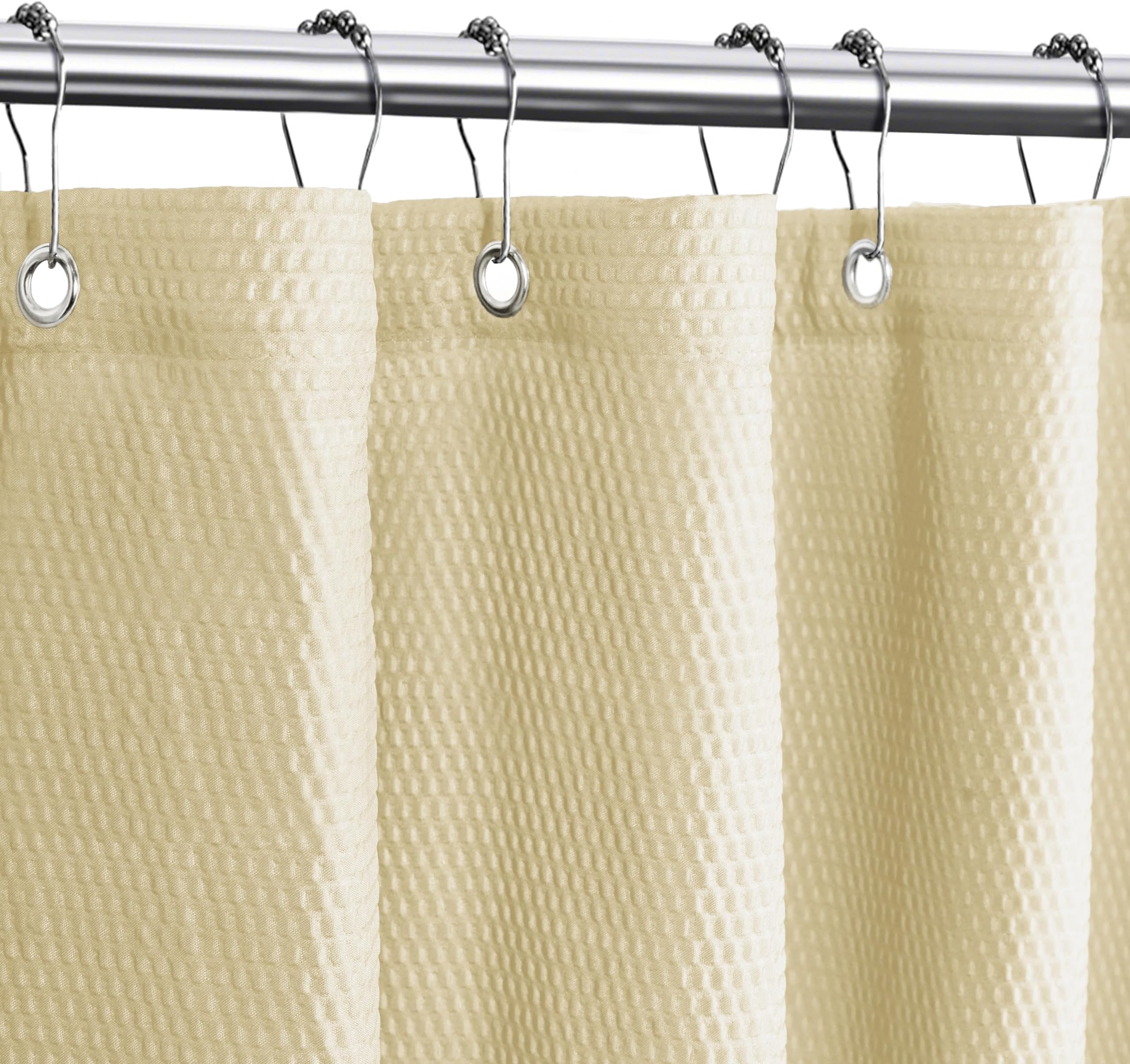 Amazon.com: Tititex Solid Beige Cloth Fabric Shower Curtain Liner with ...