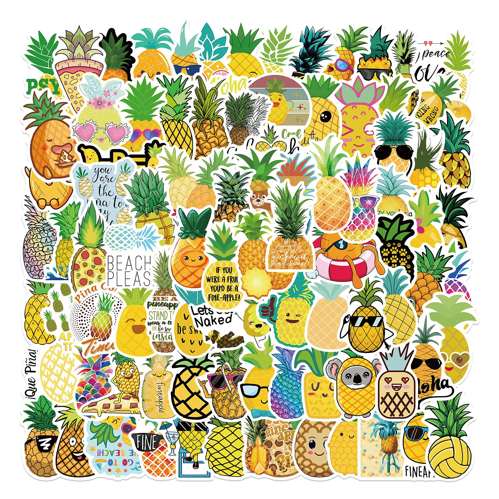 100 Pack Fruit Pineapple Stickers Laptop Water Bottles Car Phone ...