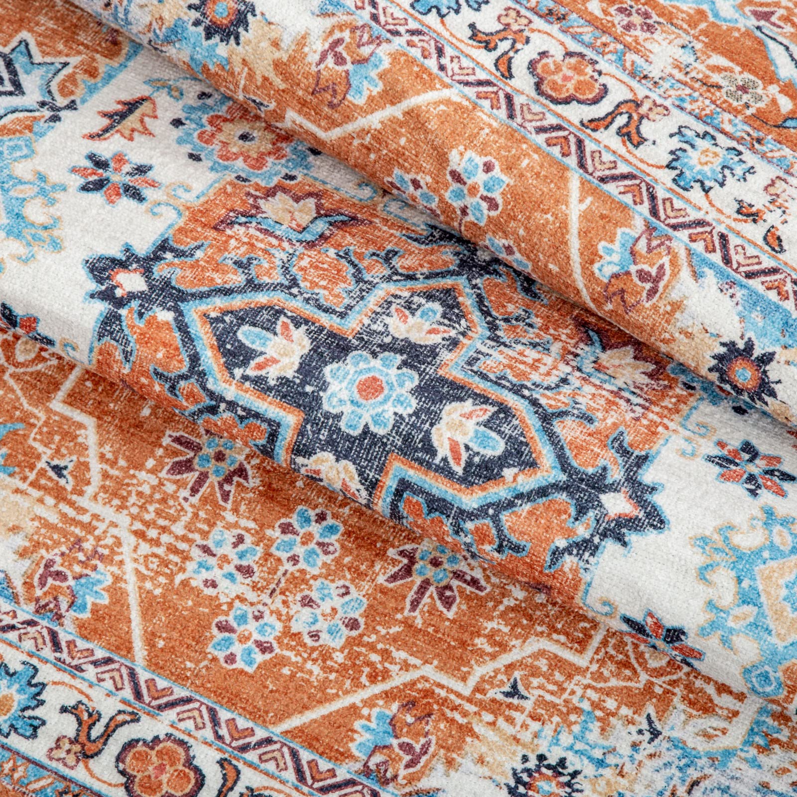 DECOMALL Kalina Washable Area Rugs, Bohemian Vintage Foldable Carpet ...