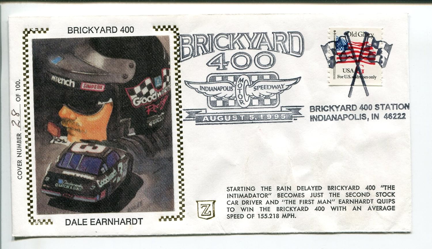 Amazon.com: BRICKYARD 400 08-05-1995-#28-2ND NASCAR INY SPEEDWAY-1ST ...