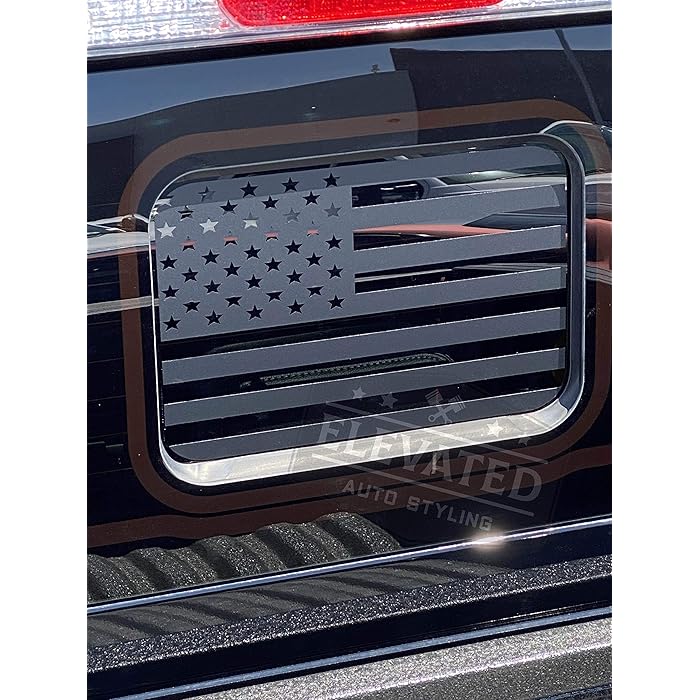 Buy ELEVATED AUTO STYLING - Rear Middle Window American Flag Decal Fits ...