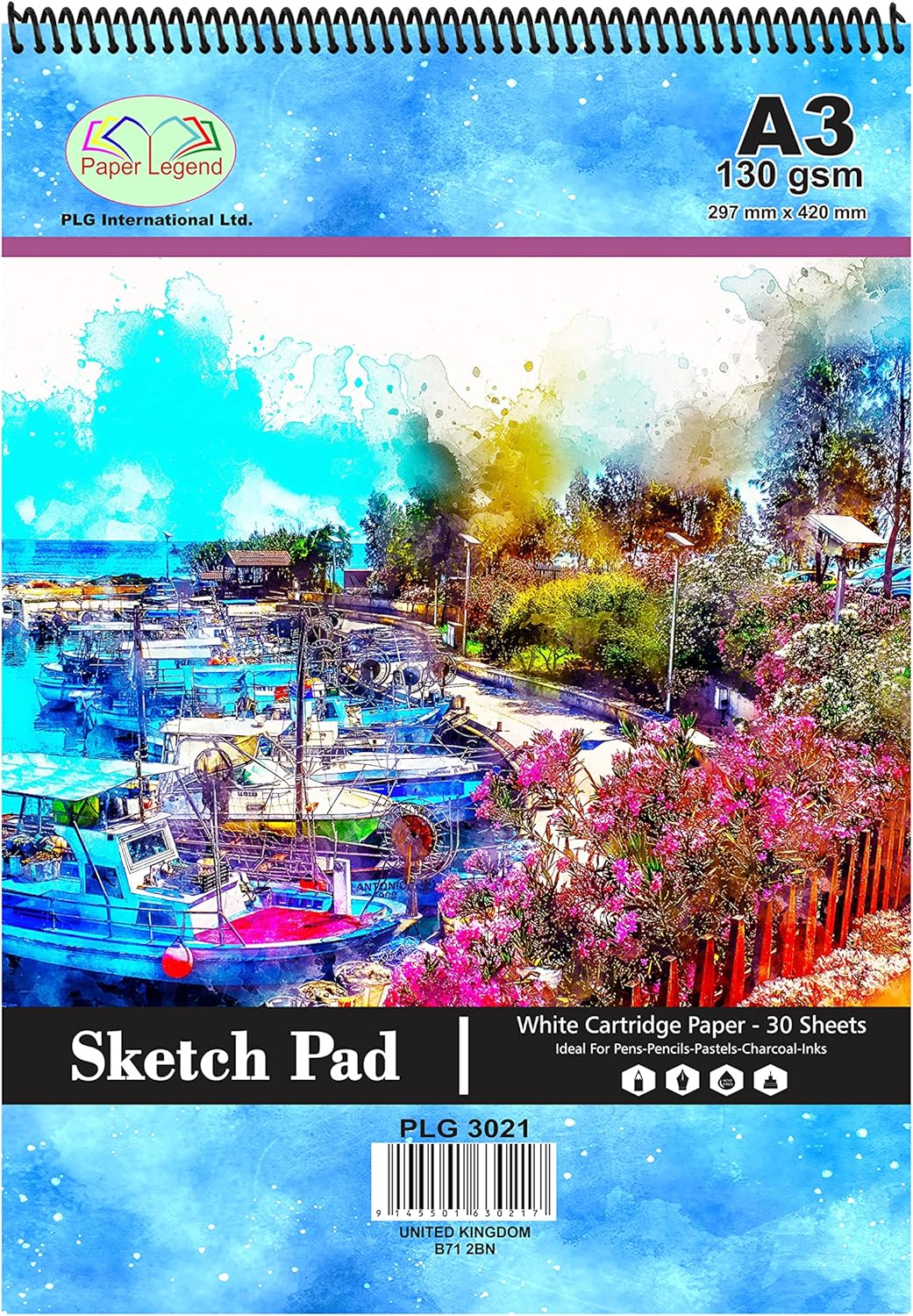 Spiral Bound Artist Sketch Pad 130 GSM Paper Acid Free Sketch Drawing Book Cover Sketch Art Pad ...