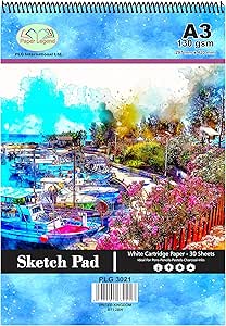 Spiral Bound Artist Sketch Pad 130 GSM Paper Acid Free Sketch Drawing Book Cover Sketch Art Pad ...