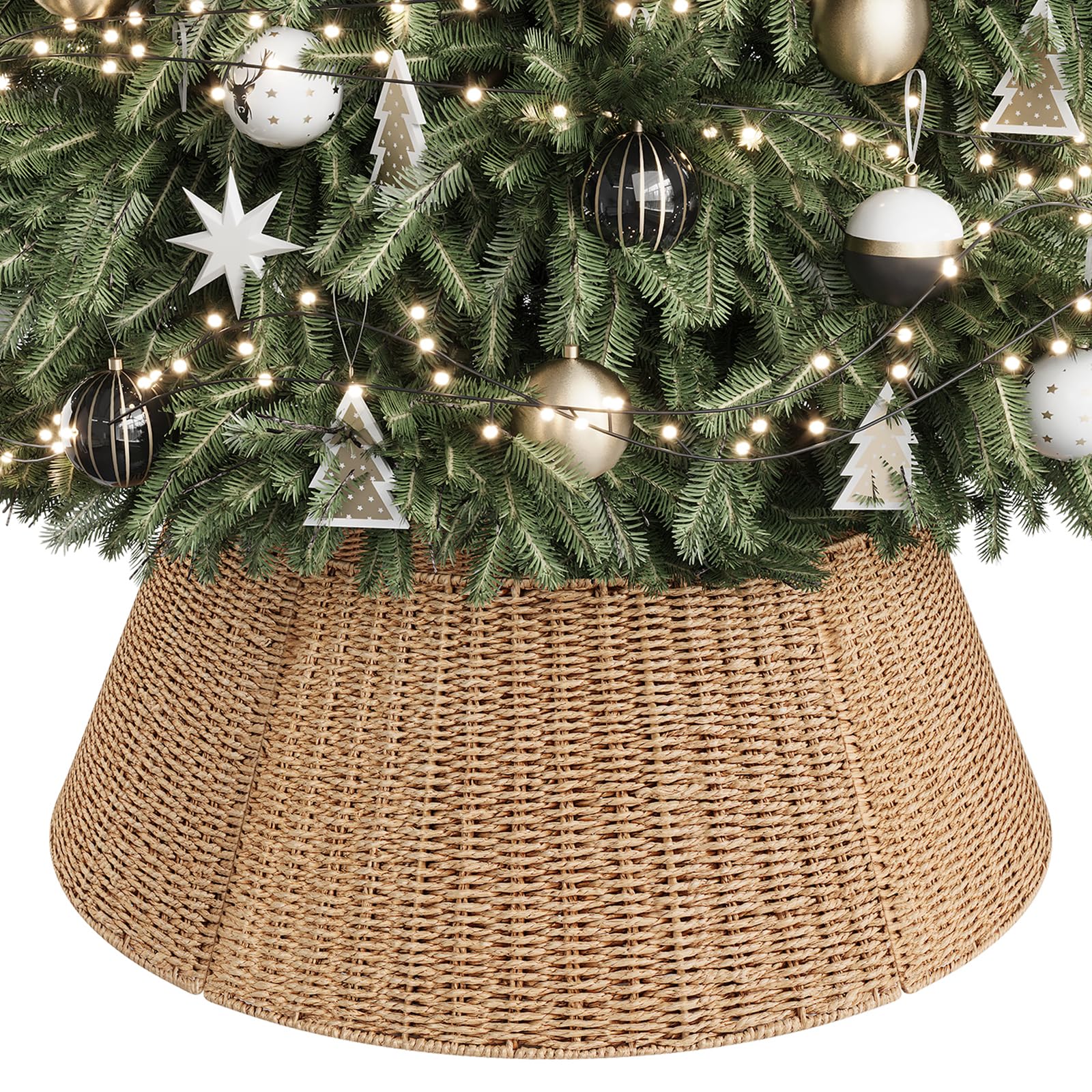 Amazon.com: ELYKEN Christmas Tree Collar, 28 Inch Rustic Christmas Tree ...