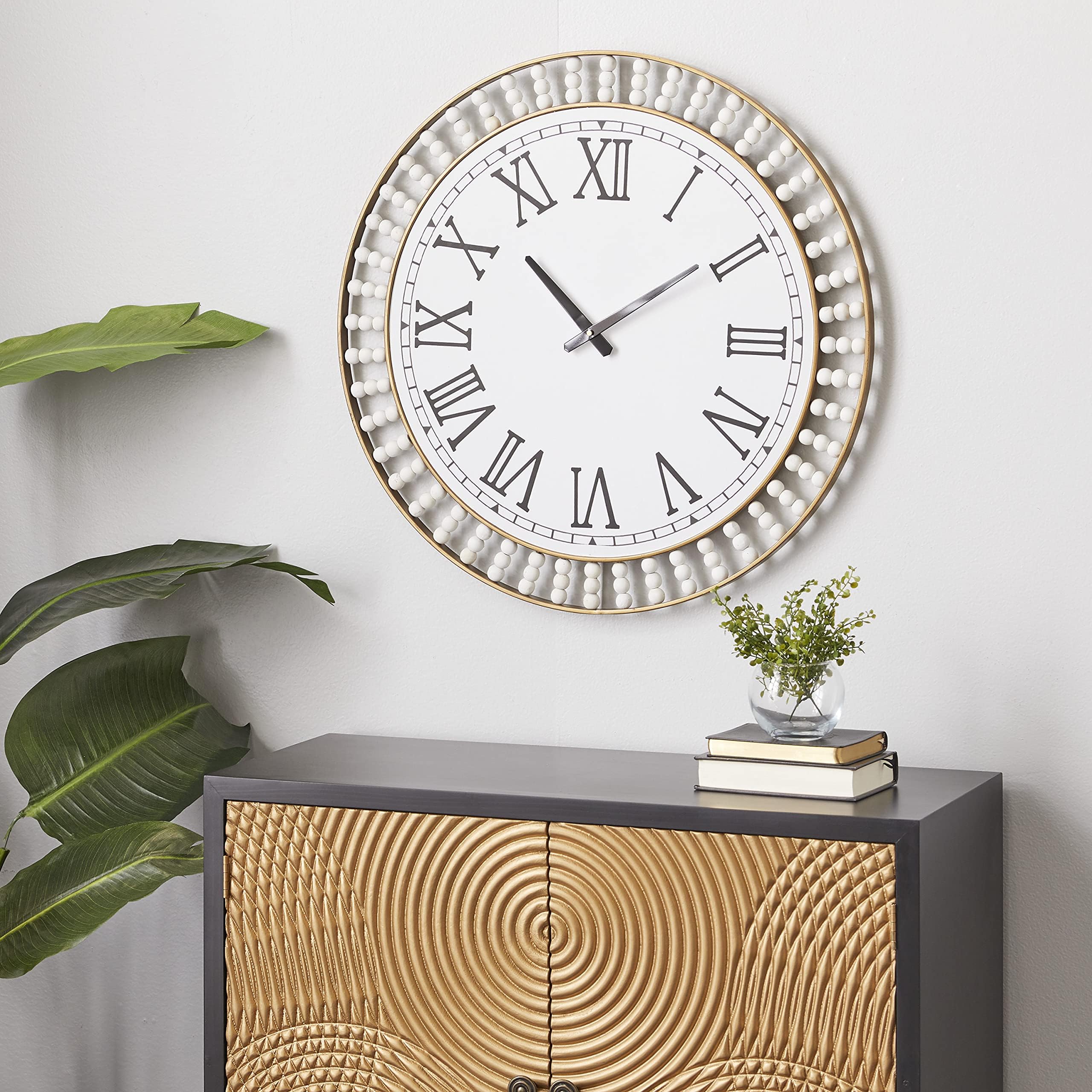 Amazon.com: Deco 79 Dried Plant Coiled Wall Clock with Black Metal ...