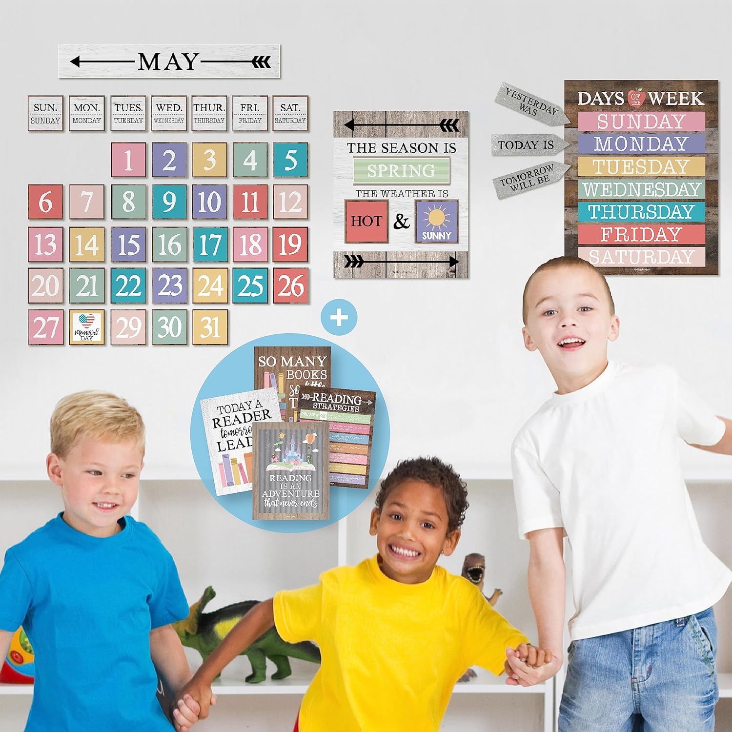 Amazon.com : Hadley Designs 1 Farmhouse Calendar Set Bulletin Board ...