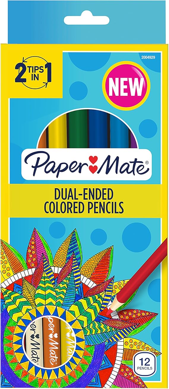 Amazon.com: Paper Mate Dual Ended Colored Pencils, Assorted Color, Pre ...