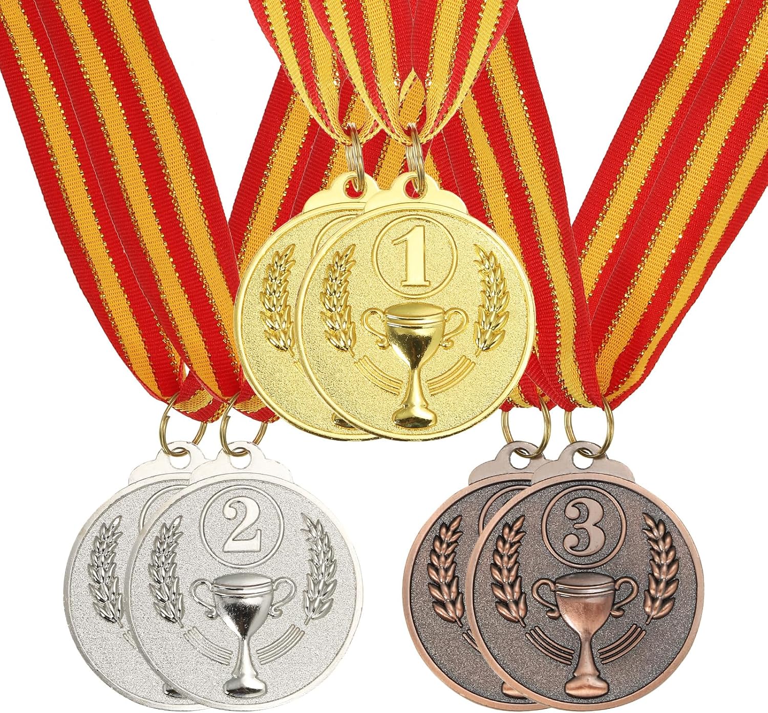 Amazon.com : PATIKIL 2 Inch Gold Silver Bronze Award Metals, 6 Pieces ...