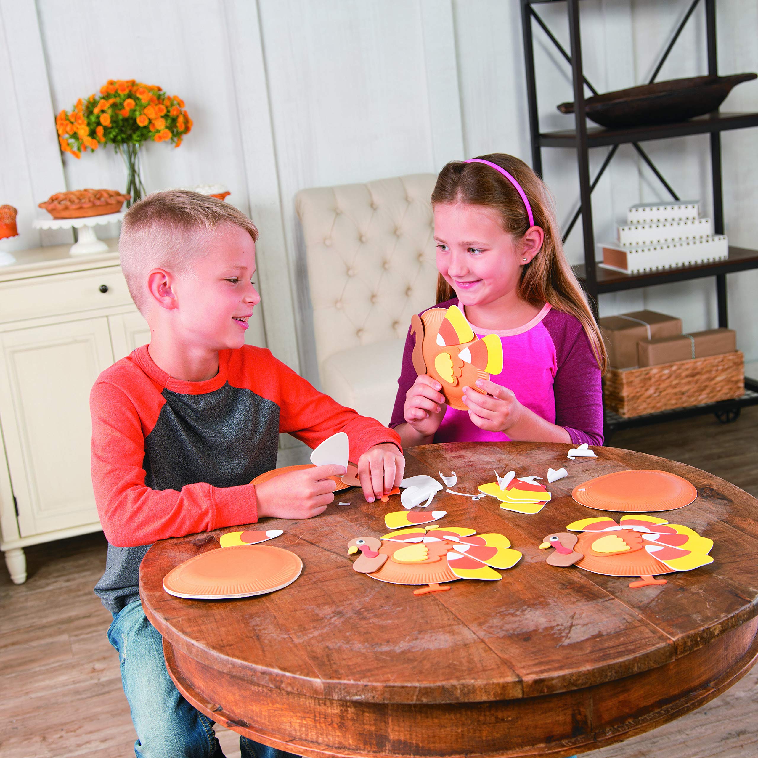 Snapklik.com : Fun Express Paper Plate Turkey Craft Kit - Makes 12 ...