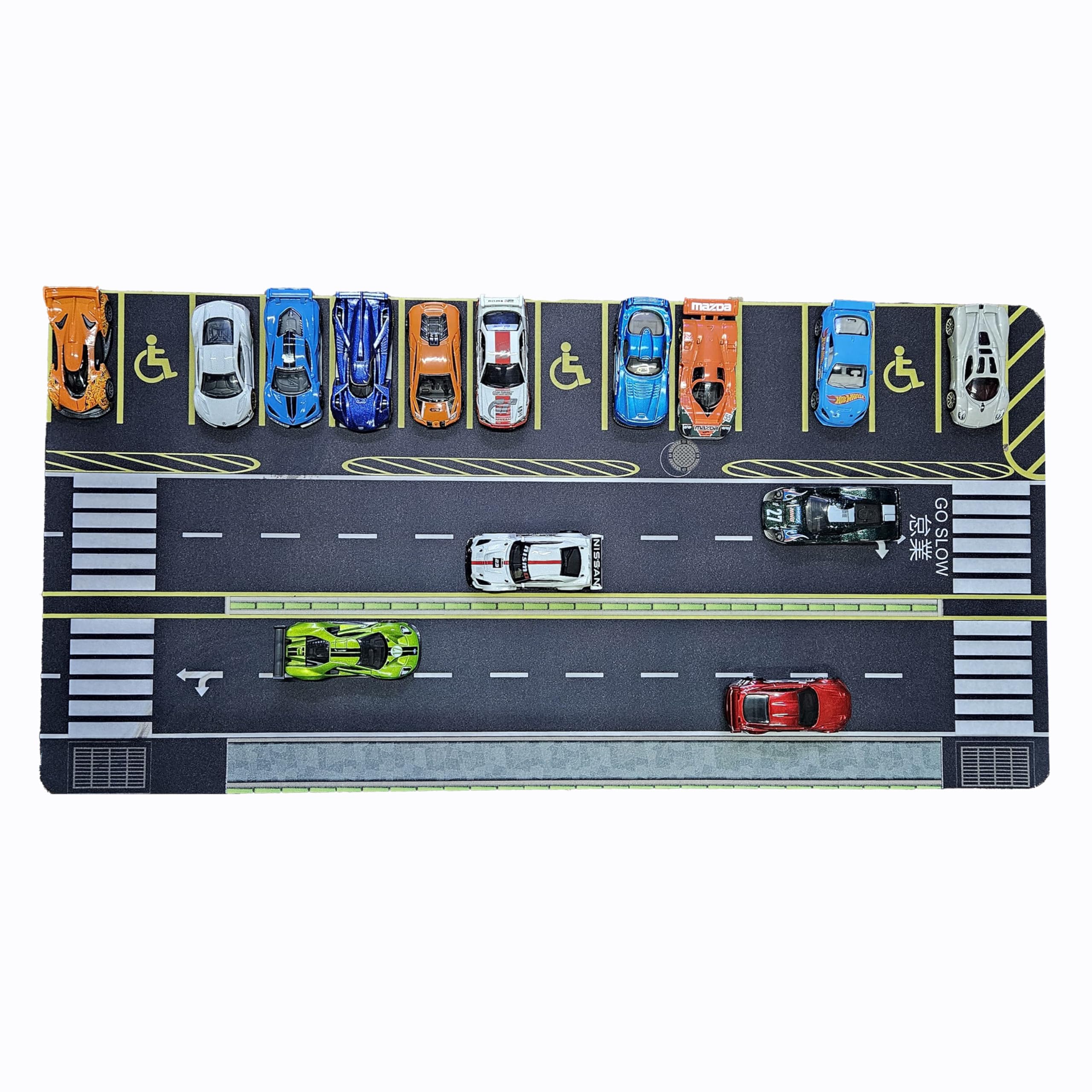 Highway and Parking lot Diorama for 1/64 Scale Cars (Hotwheels,Minigt ...