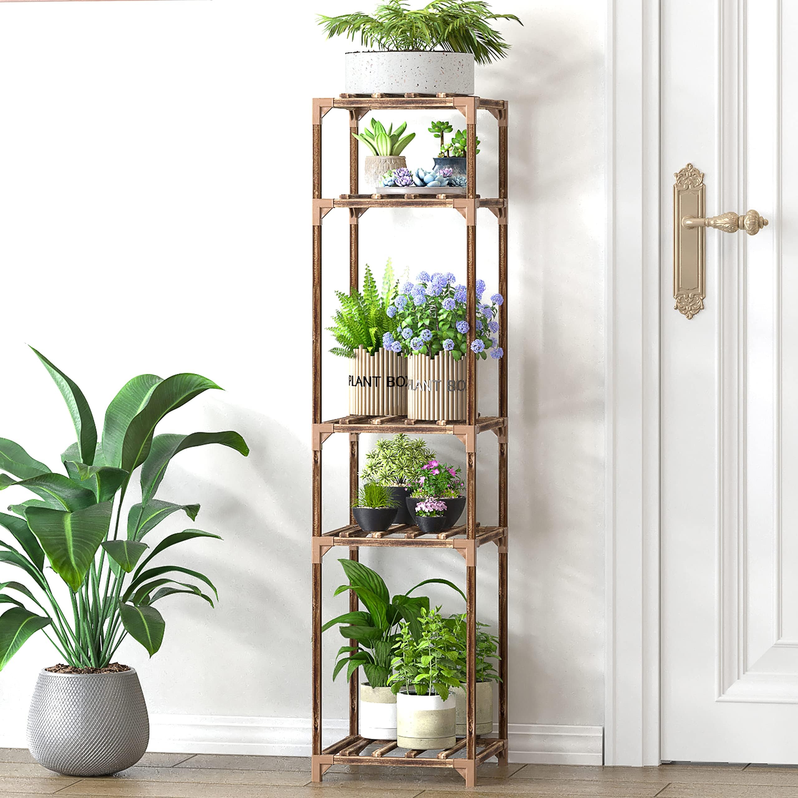 Amazon.com : cfmour Wood Plant Stand Indoor Outdoor, Plant Display ...