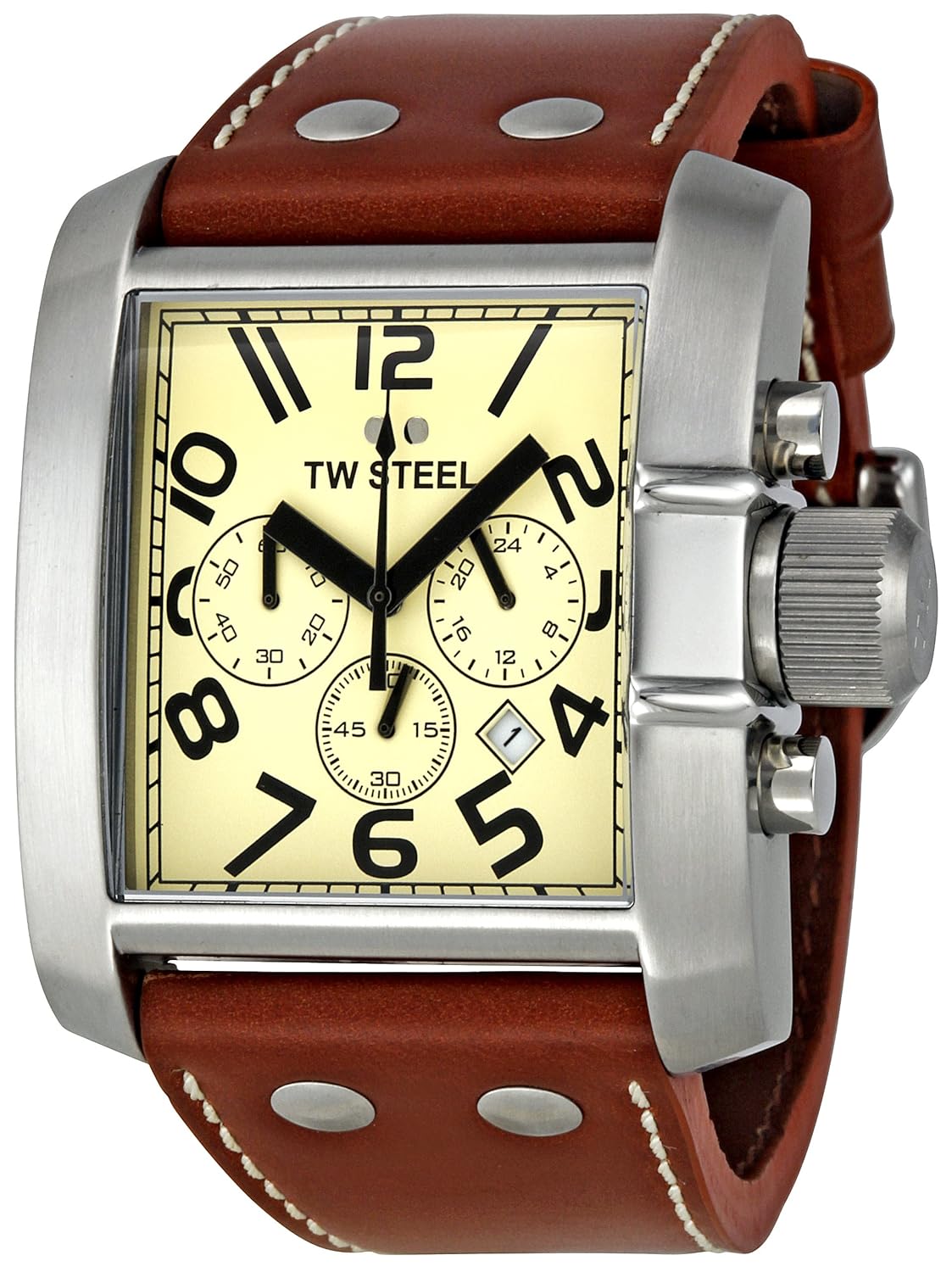 TW Steel Men's TW13 Goliath Cream Dial Chronograph Watch : TW Steel ...