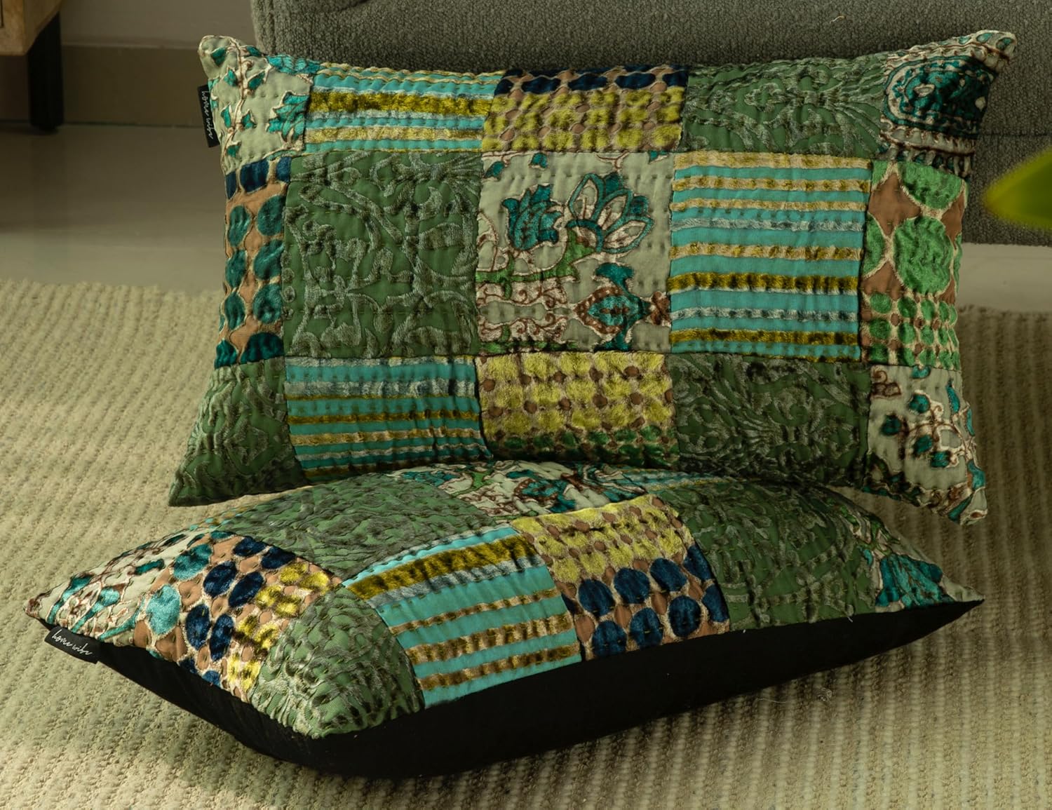 Amazon.com: HOME WIBE Handcrafted Patchwork, Hand Quilted Decorative ...