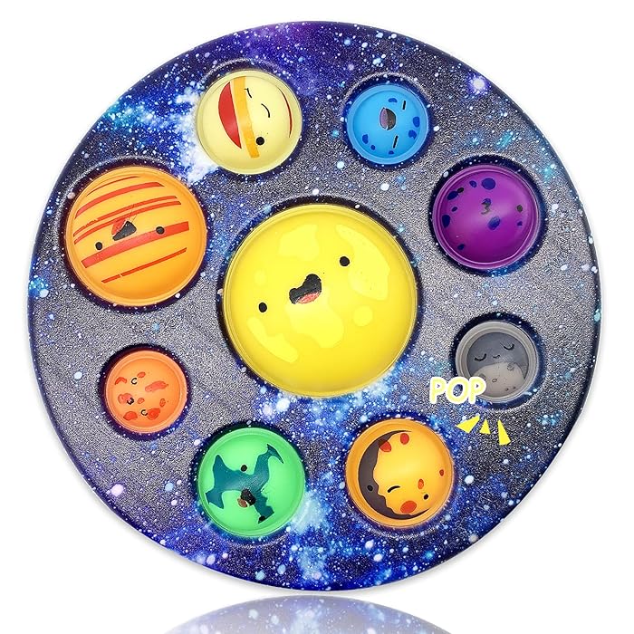 Buy Eight Planet Pop Bubble Push Sensory Fidget Toy, Galaxy Dimple ...
