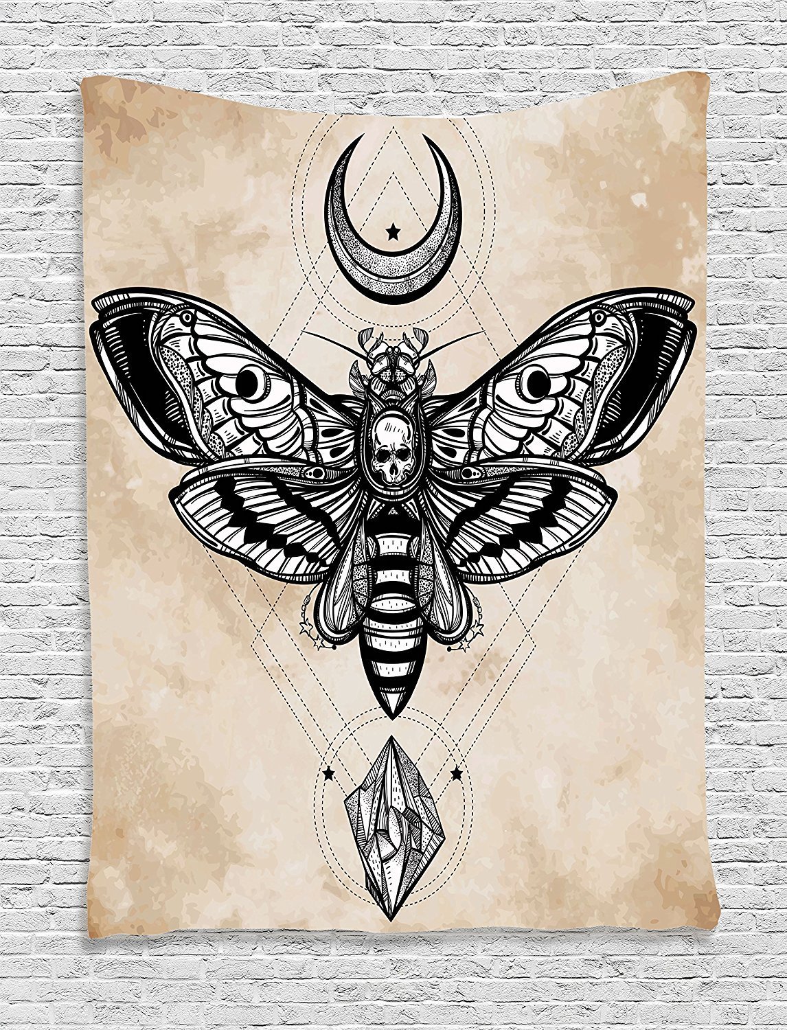 Black Moth with Skull Face in Gothic Grunge Style, Connect with ...