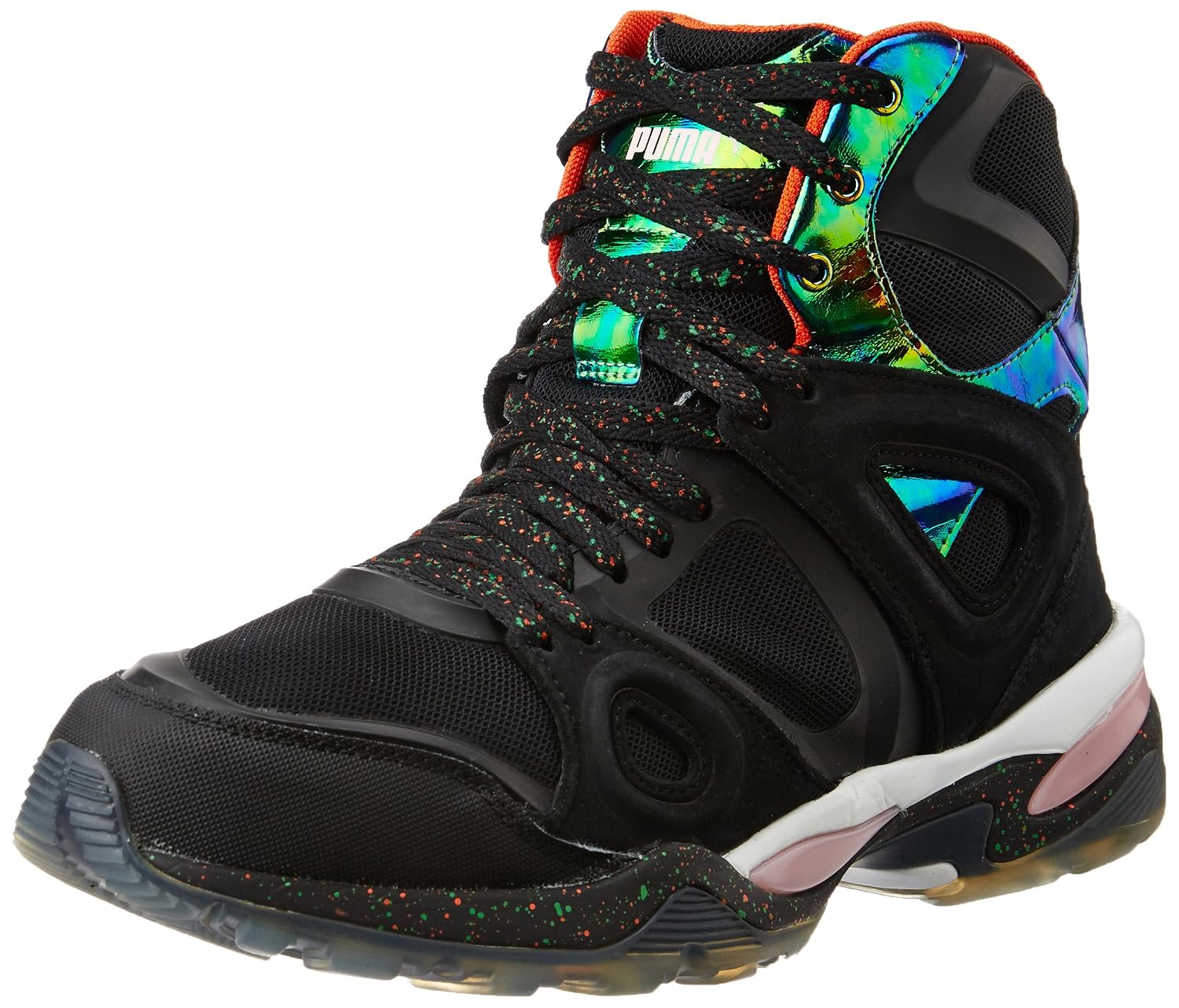 Buy Puma Men's MCQ Tech Runner Mid Black Black, White and Orchid Pink ...
