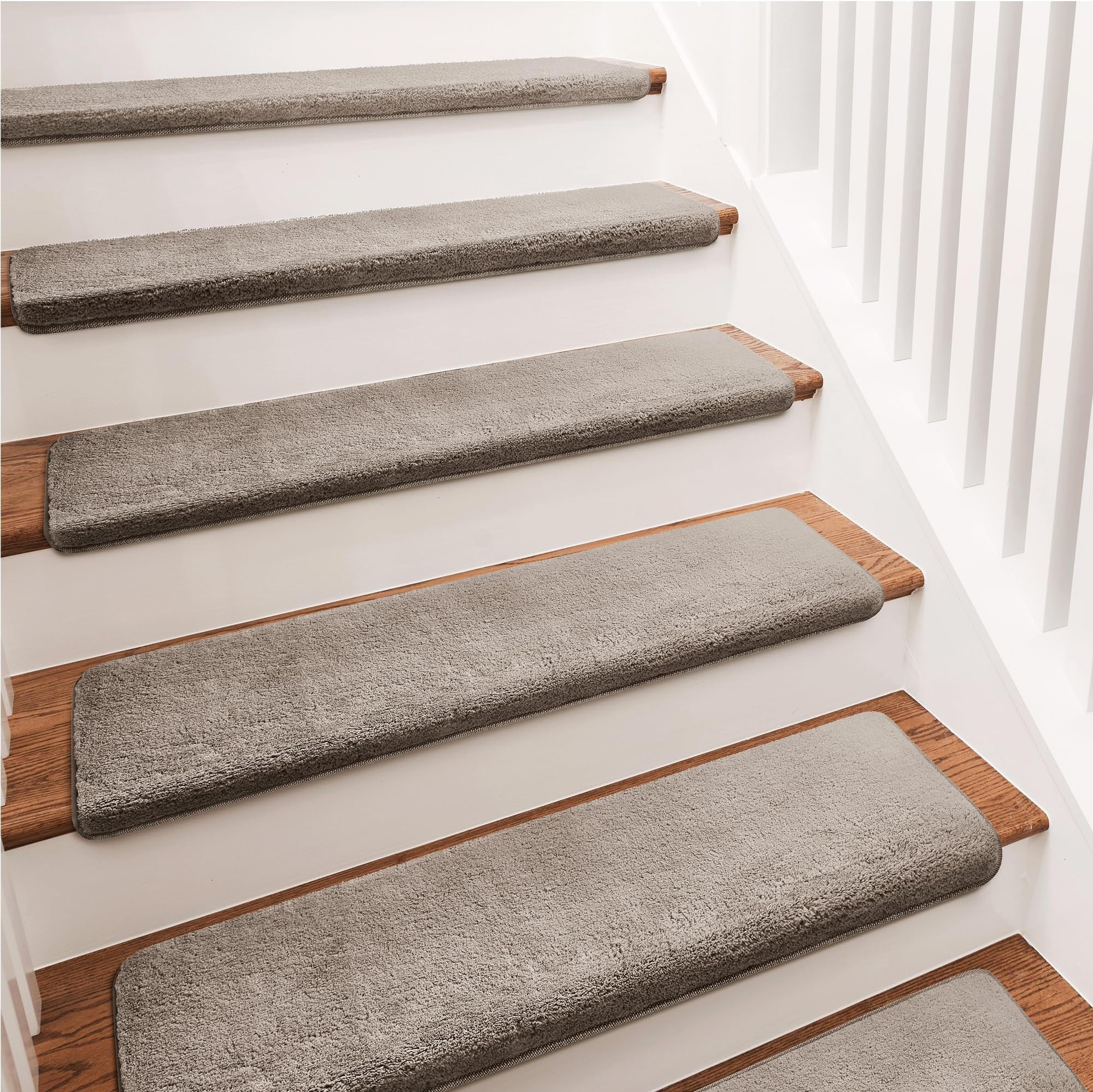 Amazon.com: Brakki Bullnose Carpet Stair Treads, Non Slip Stair Treads ...