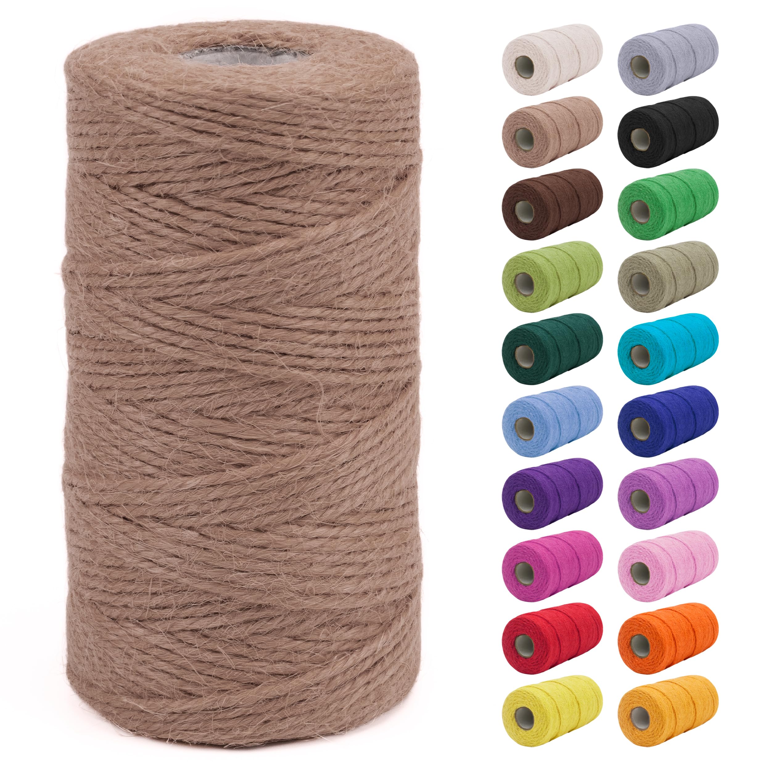 Amazon.com: JeogYong 2mm Jute Twine String 328 Feet Natural Thick ...