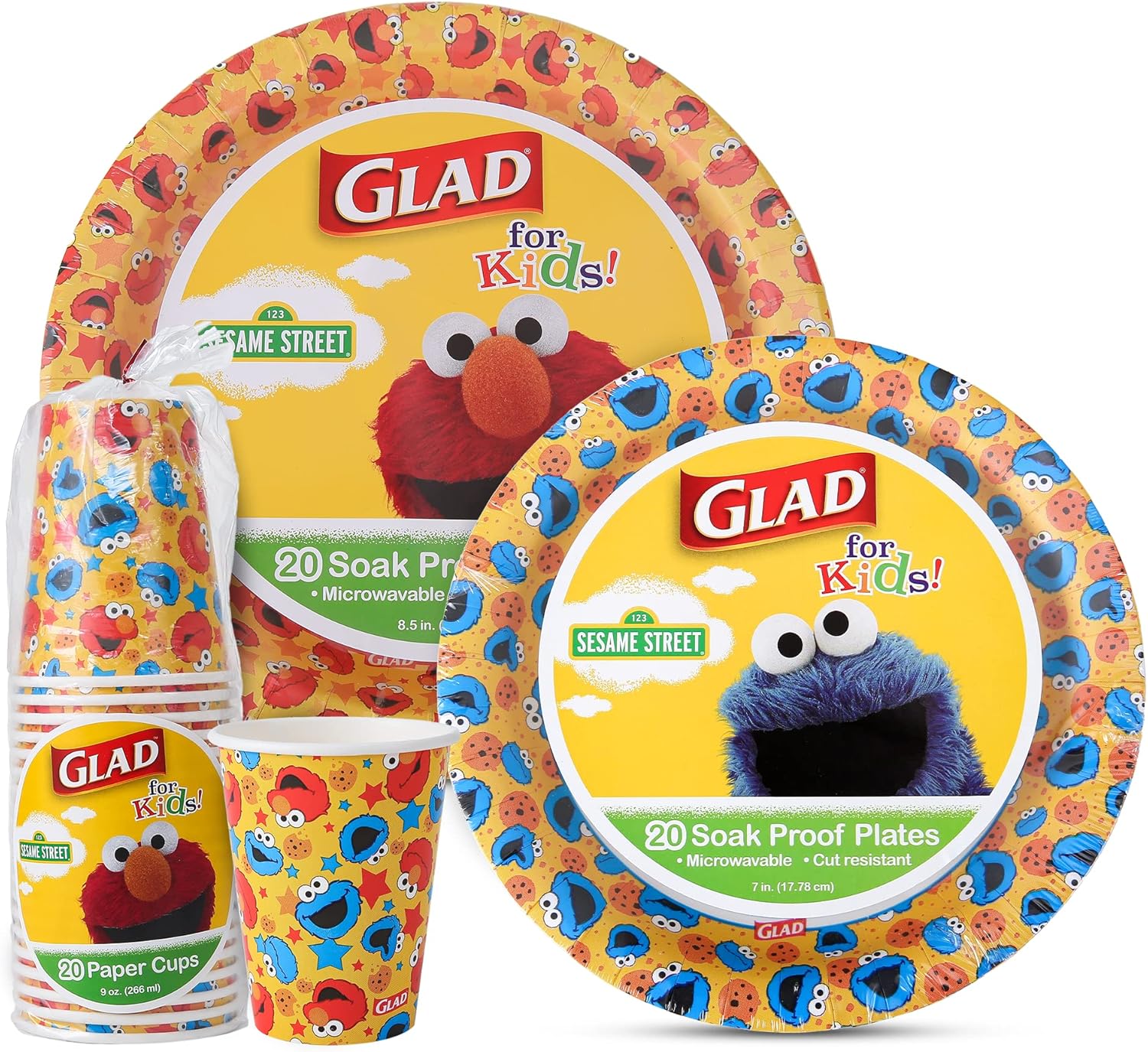 Amazon.com: Glad for Kids Sesame Street Elmo and Cookie Monster ...