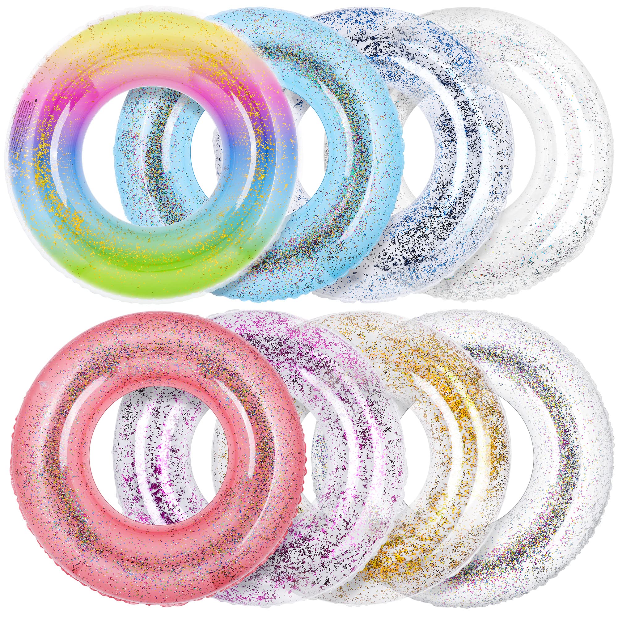 Amazon.com: Elcoho 8 Pieces 36 Inches Inflatable Pool Floats Colorful ...