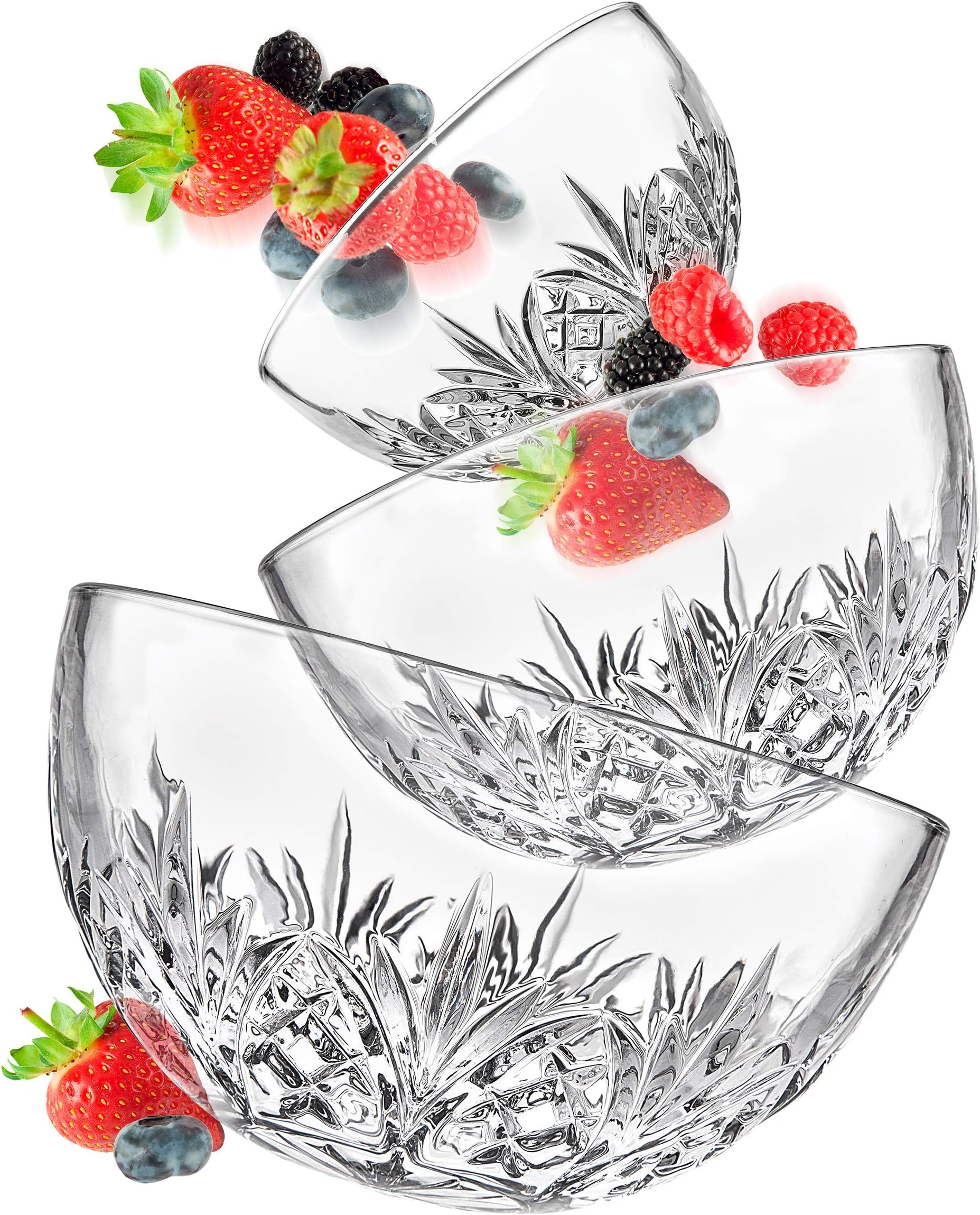 Amazon.com: Godinger Glass Nesting Bowls Set, Dish Bowl Set - Dublin ...