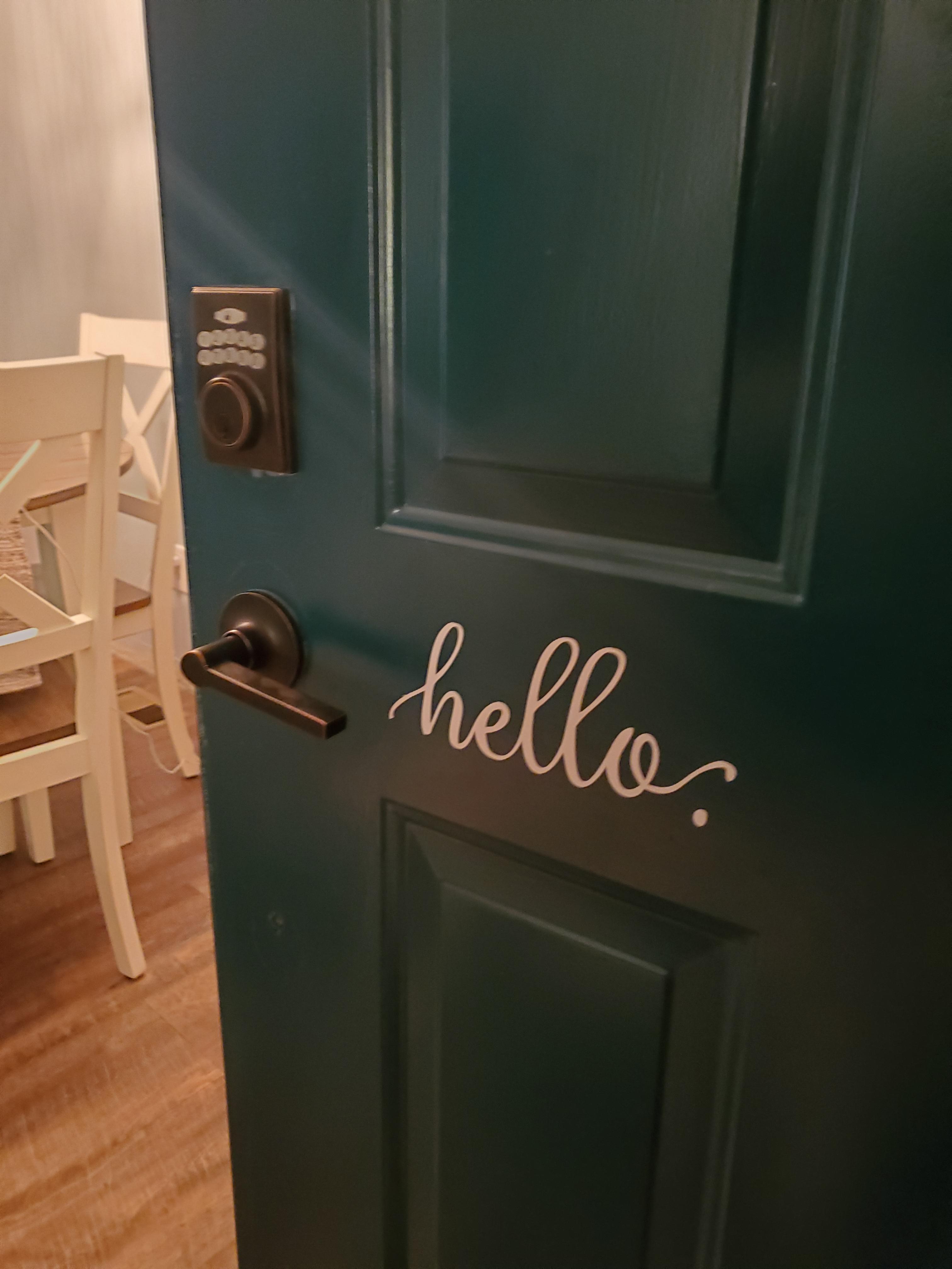 BATTOO 2 Pack Hello Wall Decal Farmhouse Wall Decor Hello. Door Decal ...