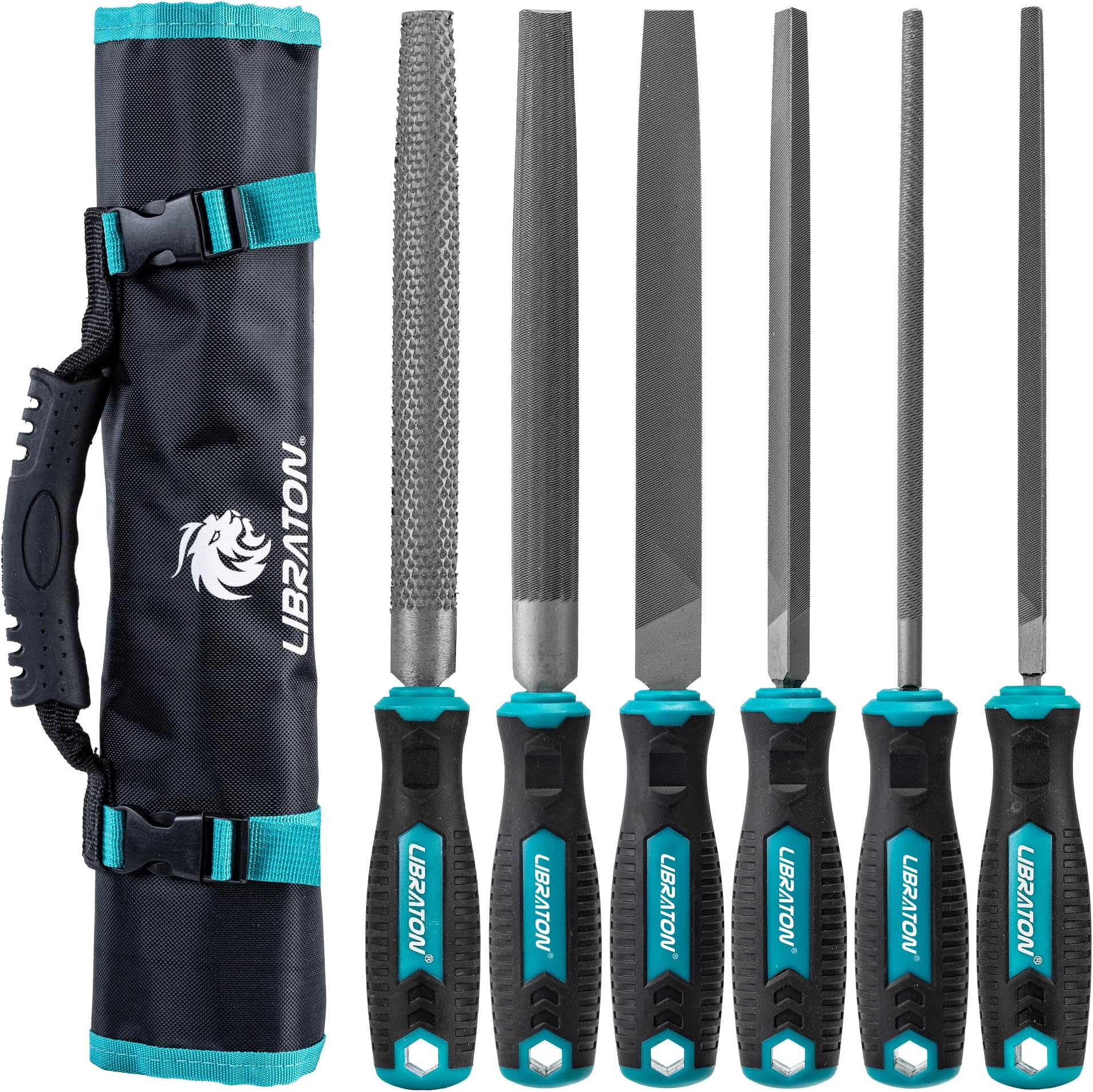 TARIST 19PCS Metal & Rasp File Set with Tool Bag, Includes Flat/Half ...