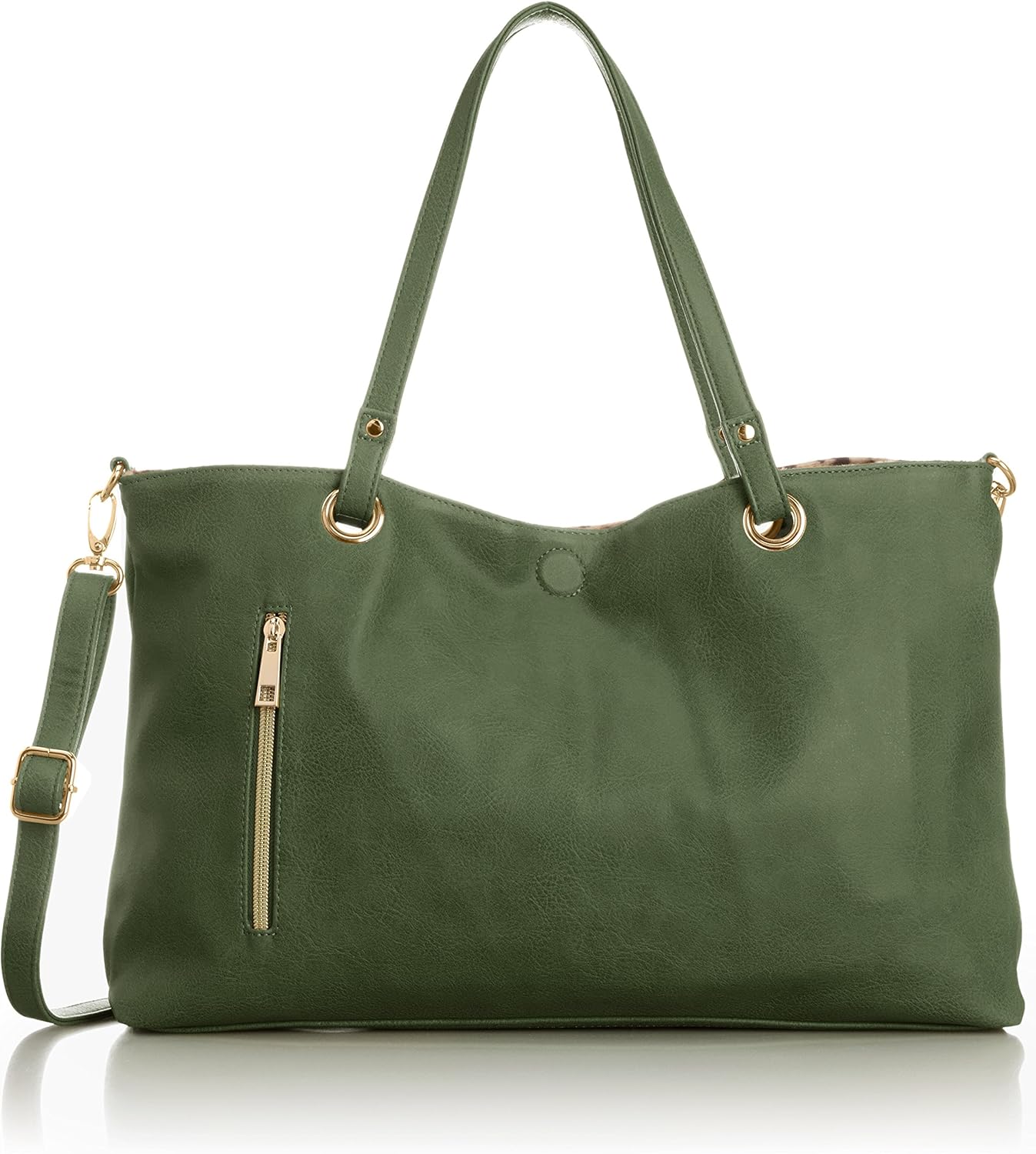 Amazon | [カシュカシュ] cachecache リバーシブル横2WAYトート 01-00-34211 KA (カーキ) | トートバッグ