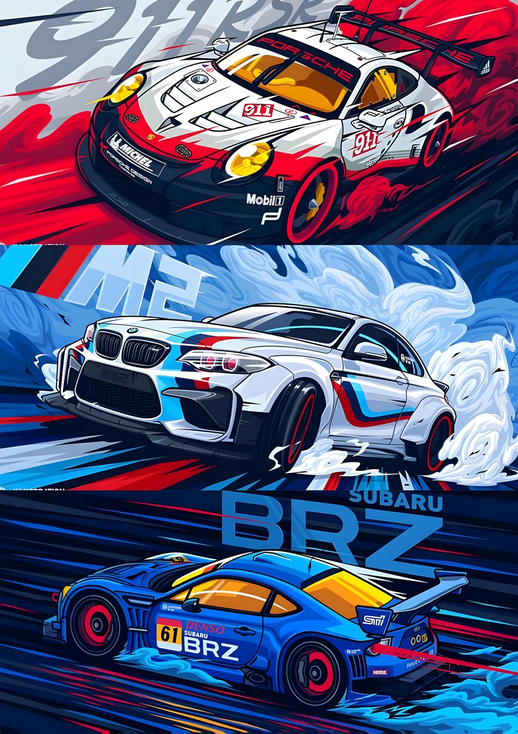 KARTMEN paper Black Cars Poster, Set of 32, 15 x 10 cm (A6 Size) 300 ...