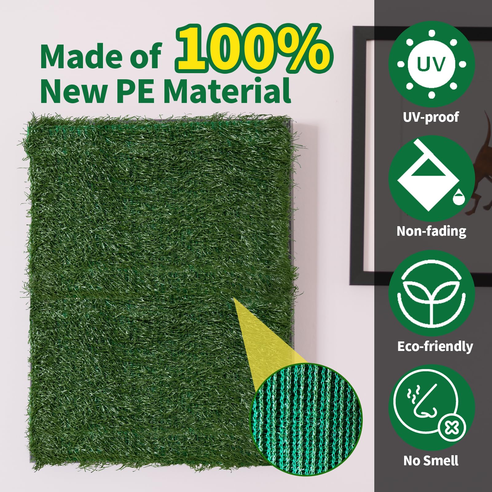 Snapklik.com : POYEE 40x160in Artificial Grass Privacy Fence Screen ...