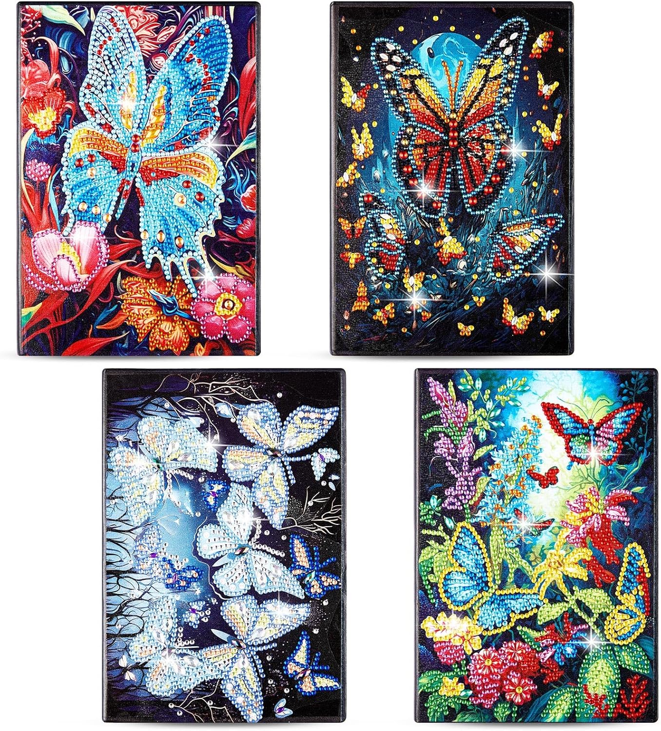 Amazon.com: Fulmoon 4 Pcs Butterfly Diamond Art Notebook Kits for ...