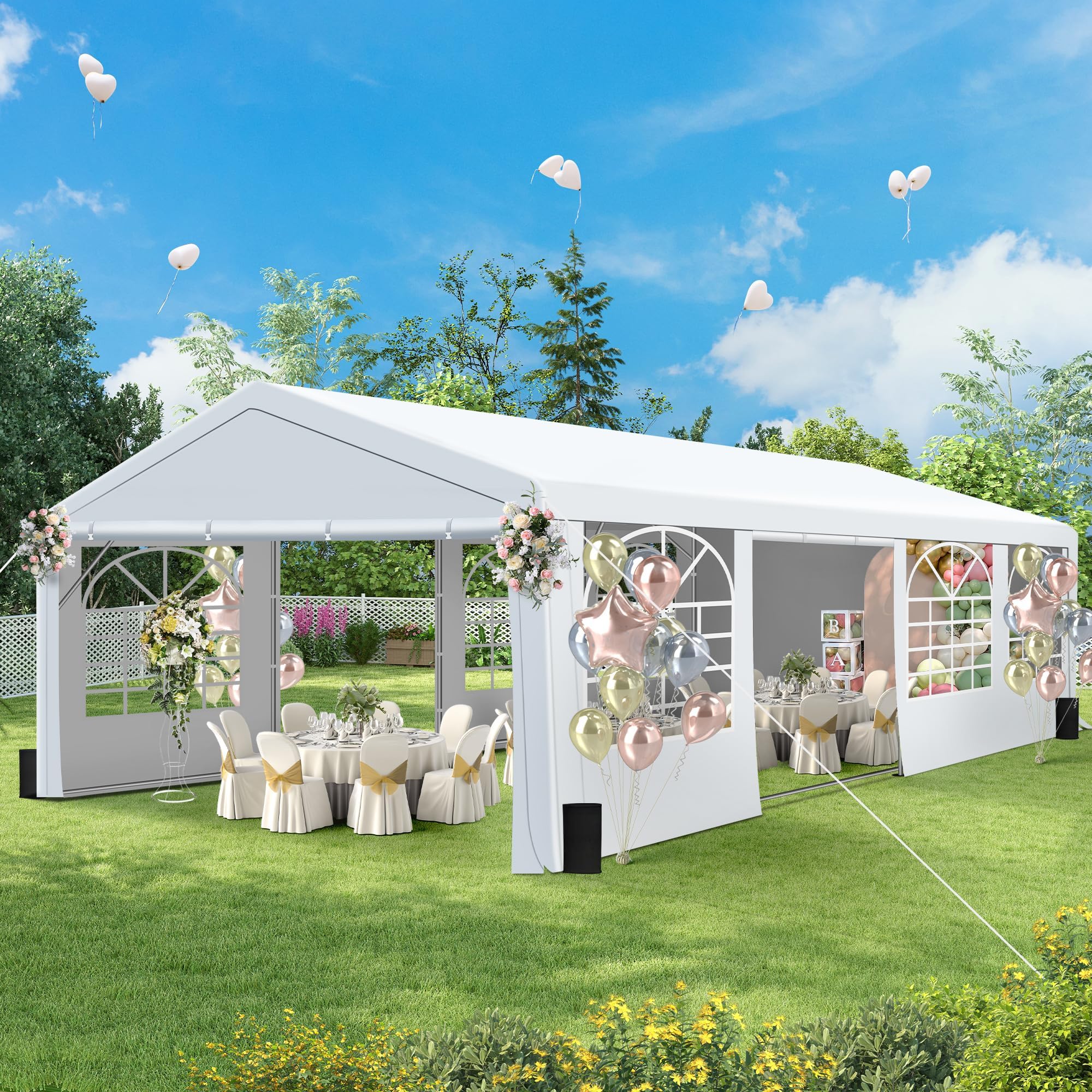 Amazon.com: 20'x30' Heavy Duty Party Tent, Large Party Canopy Wedding ...