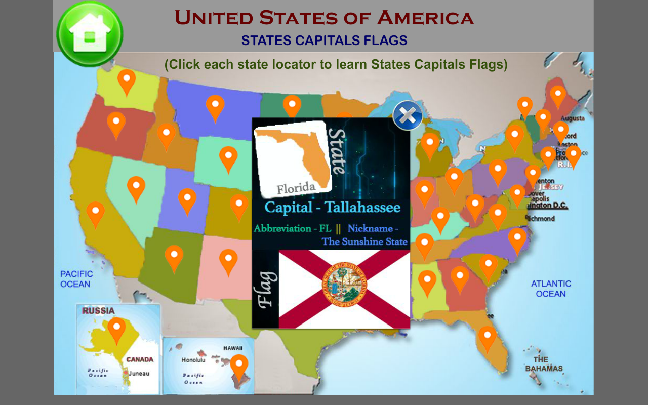 Usa Capitals Map Match Game Step Right Up! States & Capitals