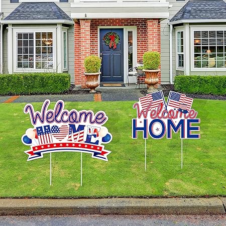 Amazon.com : TUBAGOU 2021 Welcome Home Yard Signs with Stakes Support ...
