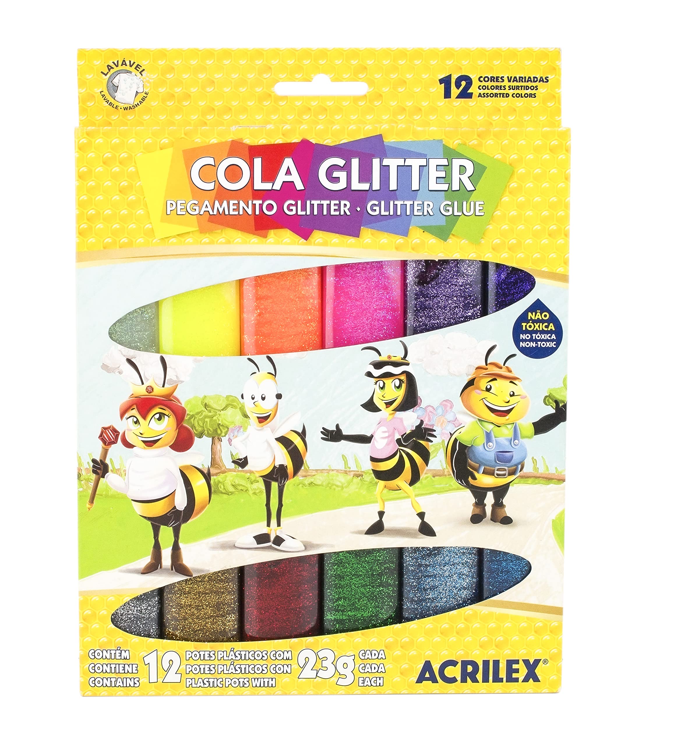 Cola Glitter 12 Cores 23g | Amazon.com.br