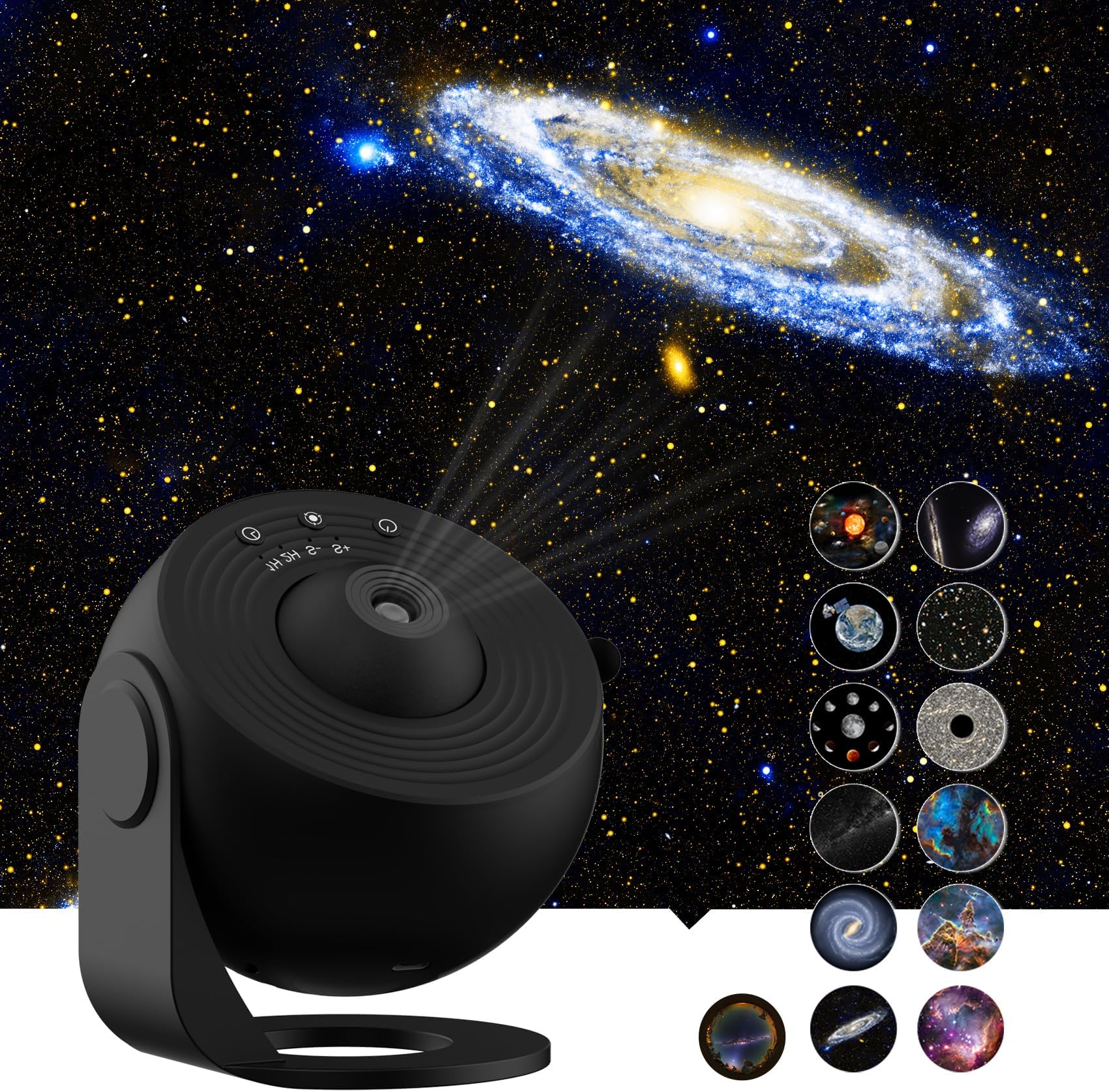 Star Projector - 360 Galaxy Night Light with 4K Replaceable Discs for ...