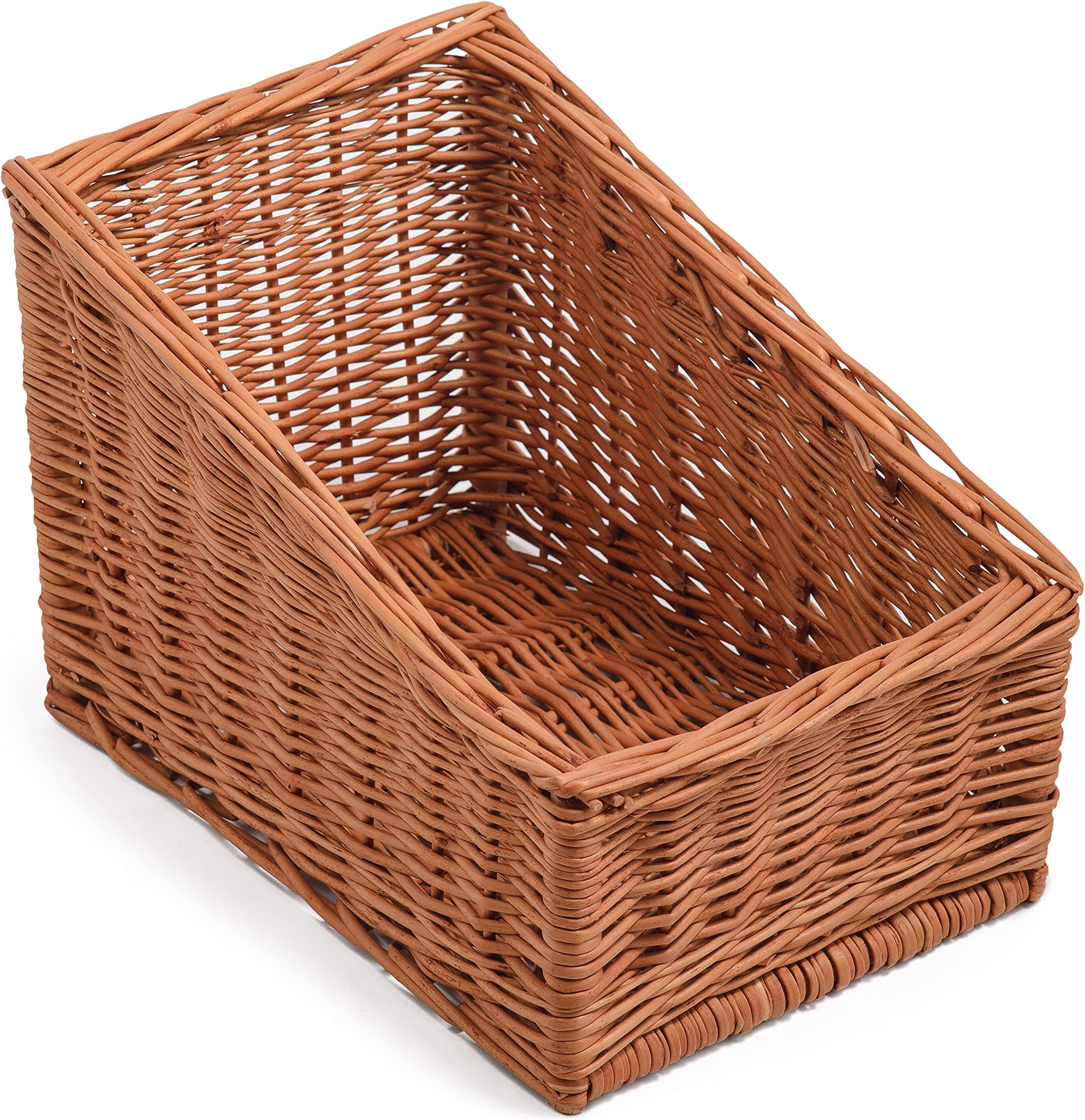 Prestige Wicker Round Sloping Wicker Display Basket, Brown, One Size ...
