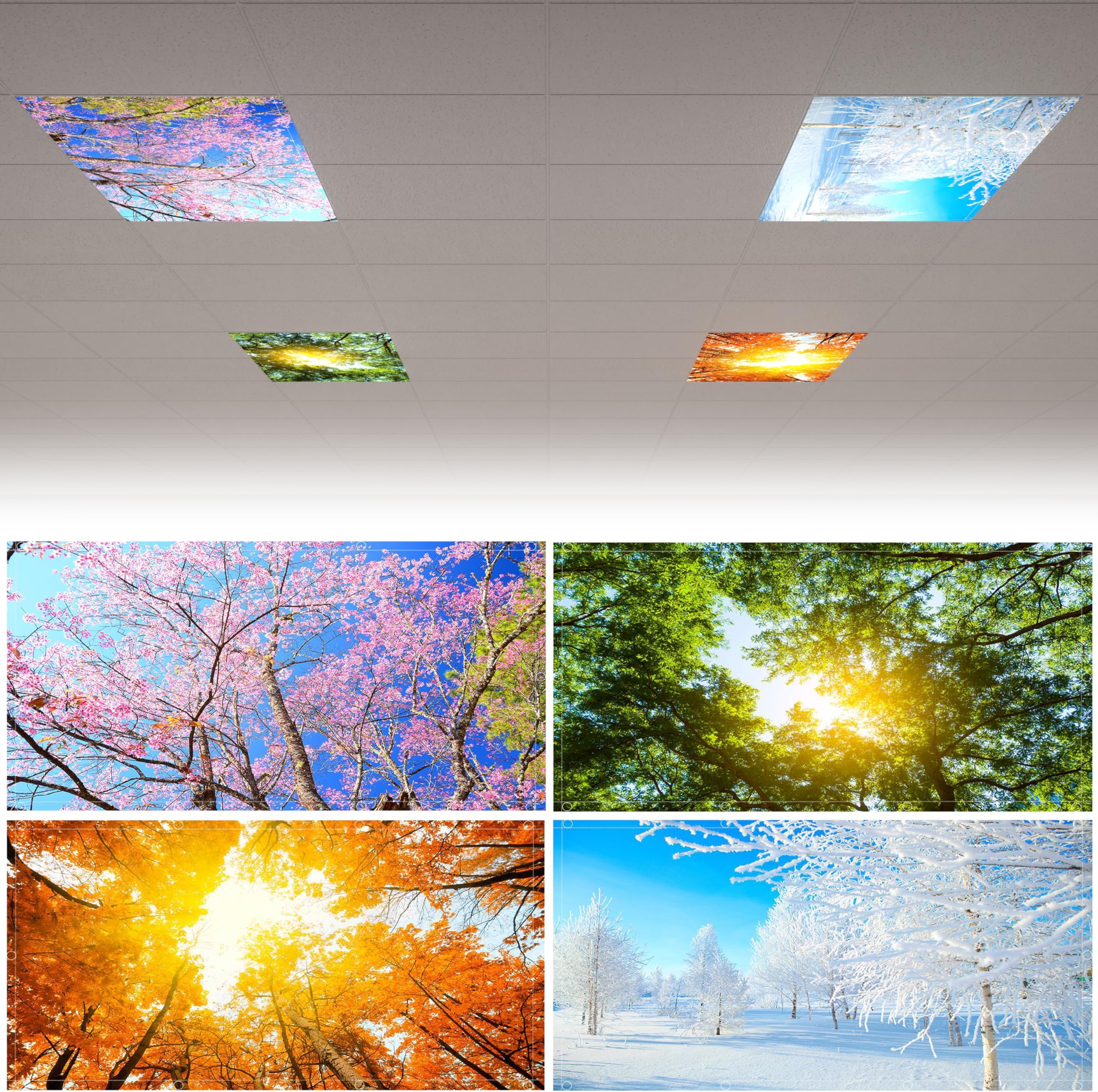 4 Pack Fluorescent Light Covers for Ceiling Lights - Magnetic ...