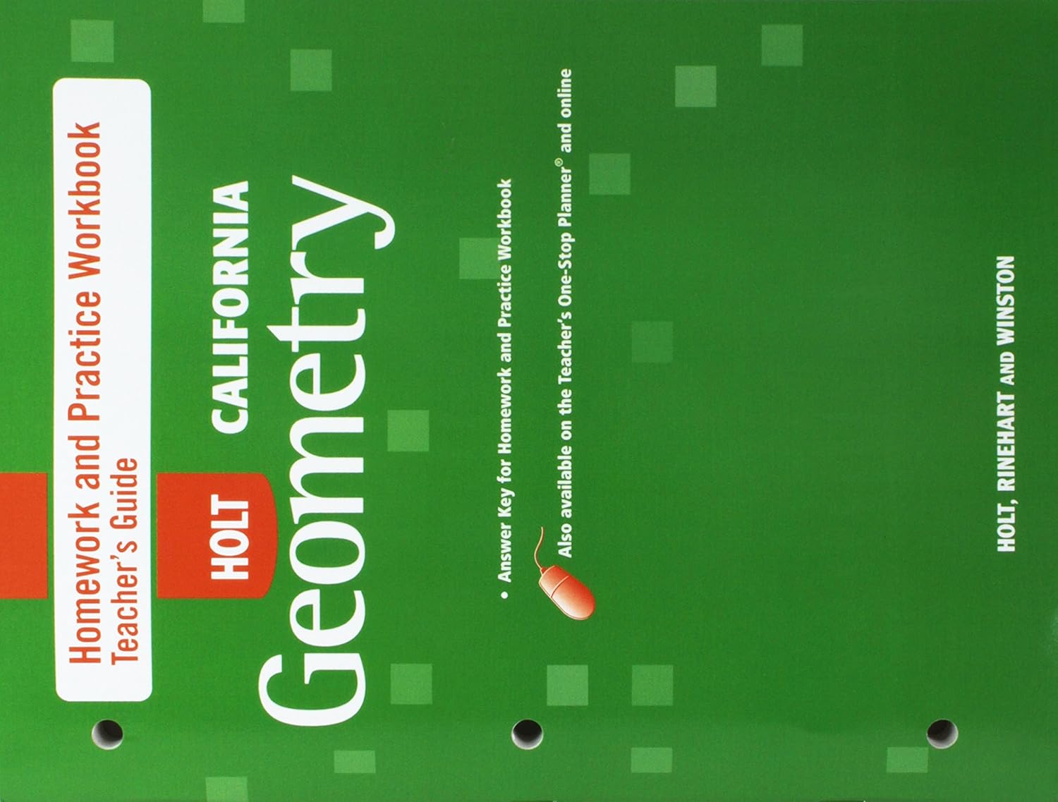 Buy Holt Geometry California: Homework and Practice Workbook Teacher ...