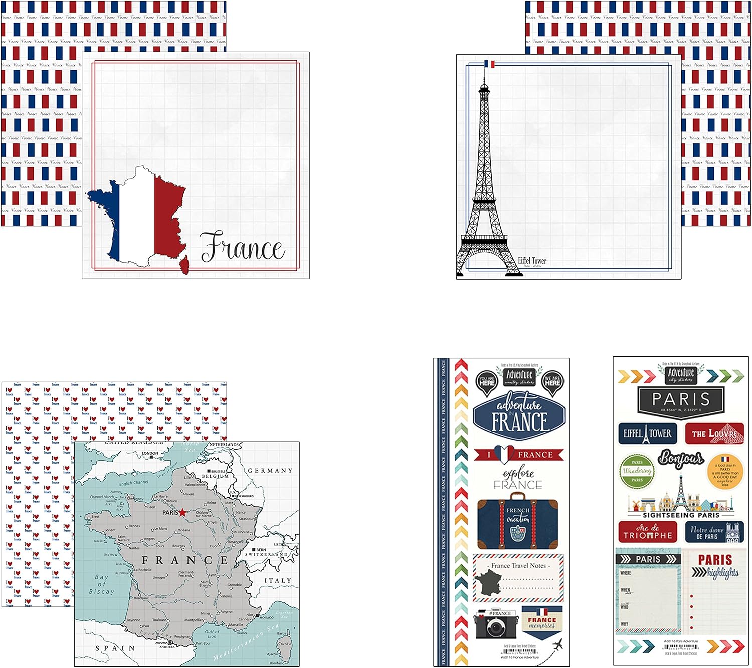 Amazon.com: Scrapbook Customs 17614 France Adventure Scrapbook Kit