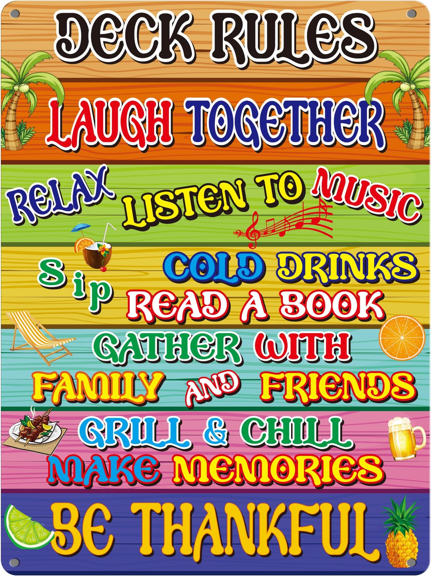 Amazon.com : RattanView Welcome to Our Patio Porch Rules Signs Wood ...