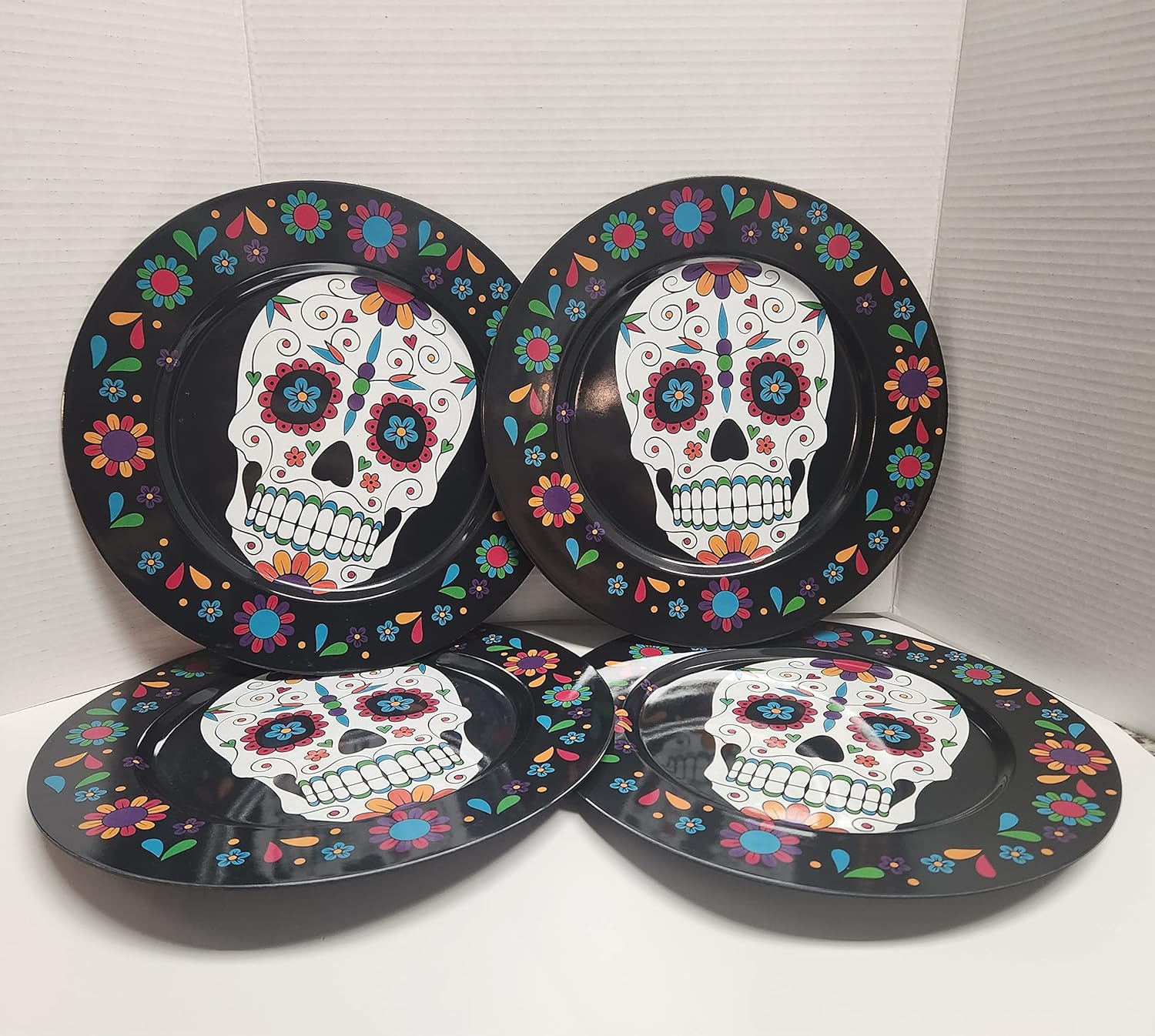 Amazon.com | CACB Day of the Dead Round Charger Plates in Sugar Skull ...