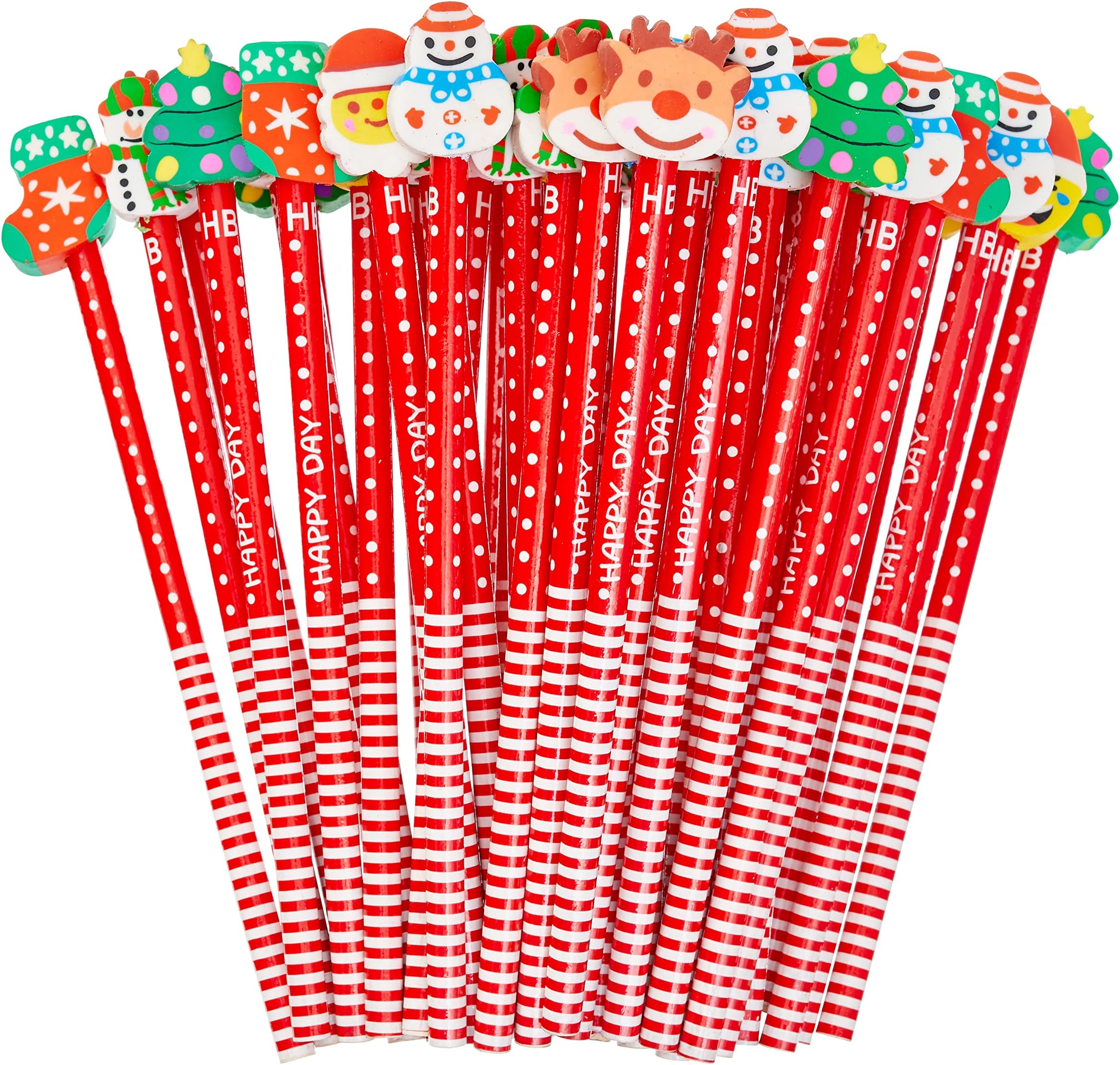 Amazon.com : Funrous 100 Pcs Christmas Pencils Xmas Gifts Pencils ...