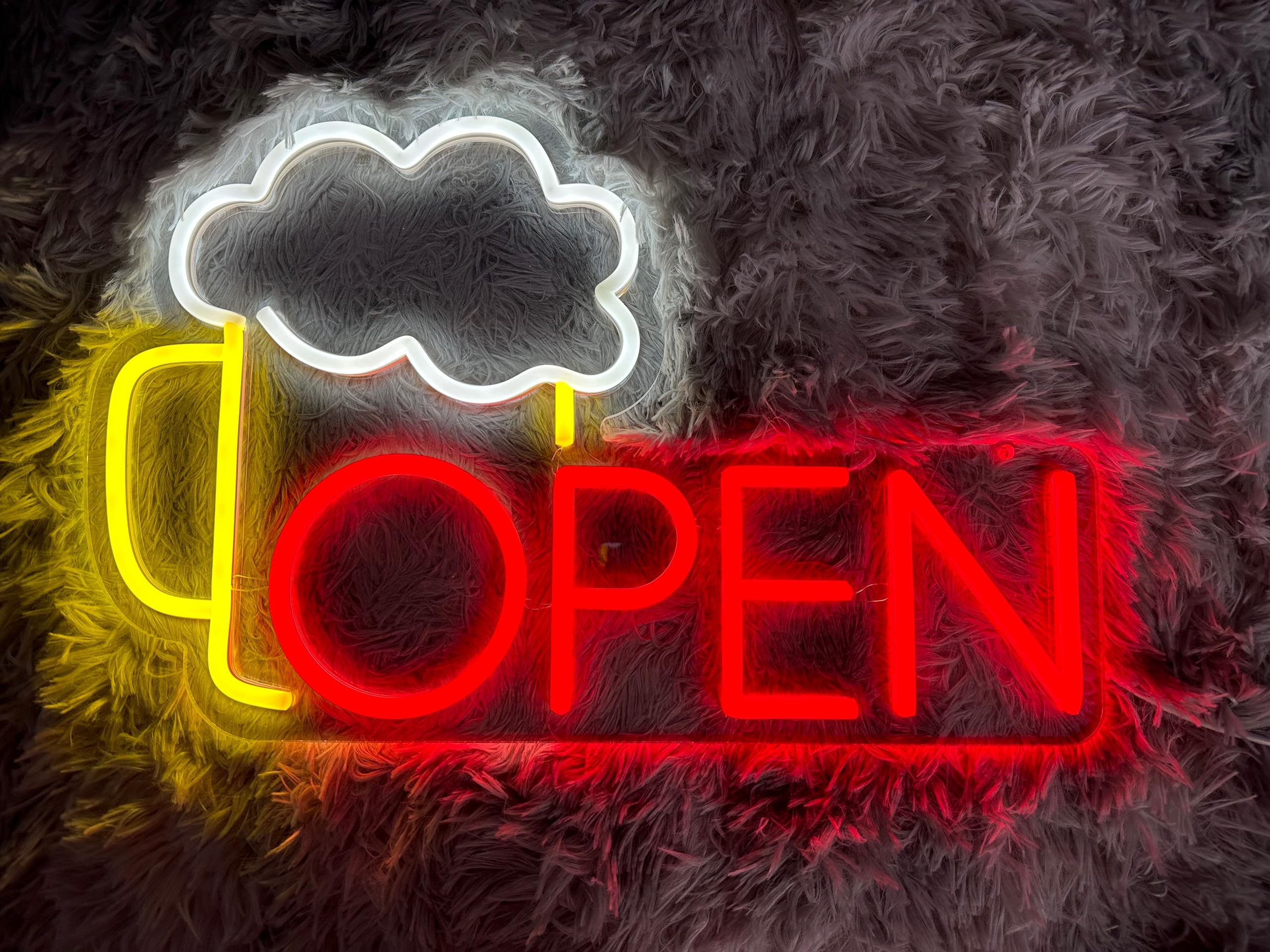 Amazon.com : Beer Open Neon Sign Beer Signs for man cave Beer neon sign ...