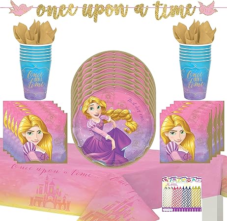Disney Princess Rapunzel - Tangled Theme - Party Supplies Serves 16: 9 ...