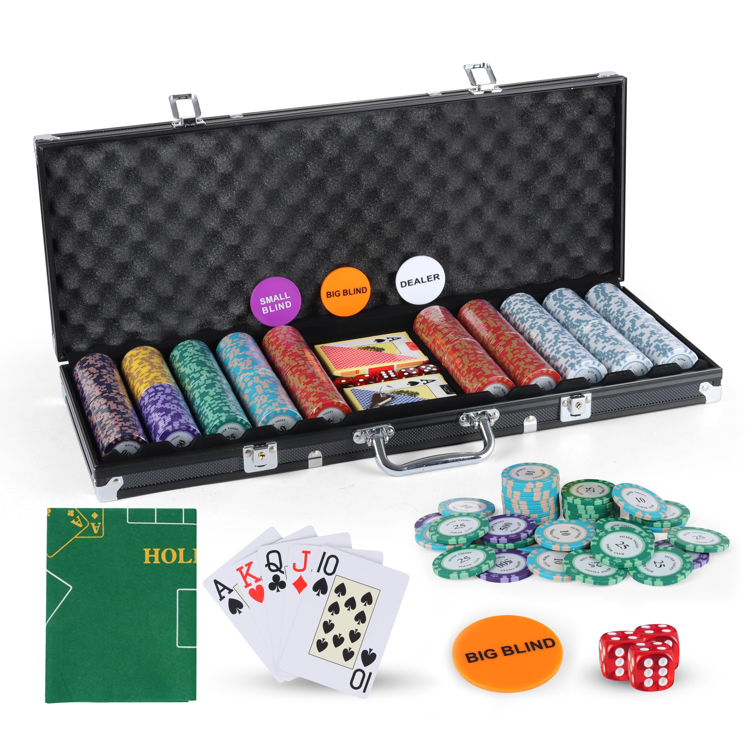 PP · PERFORMANCE Texas Holdem Poker Set with Double Side Mat, Aluminium ...