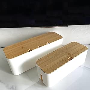 Amazon.com: 2 Pieces Cable Management Box|Cord Organizer Box| Hide and ...
