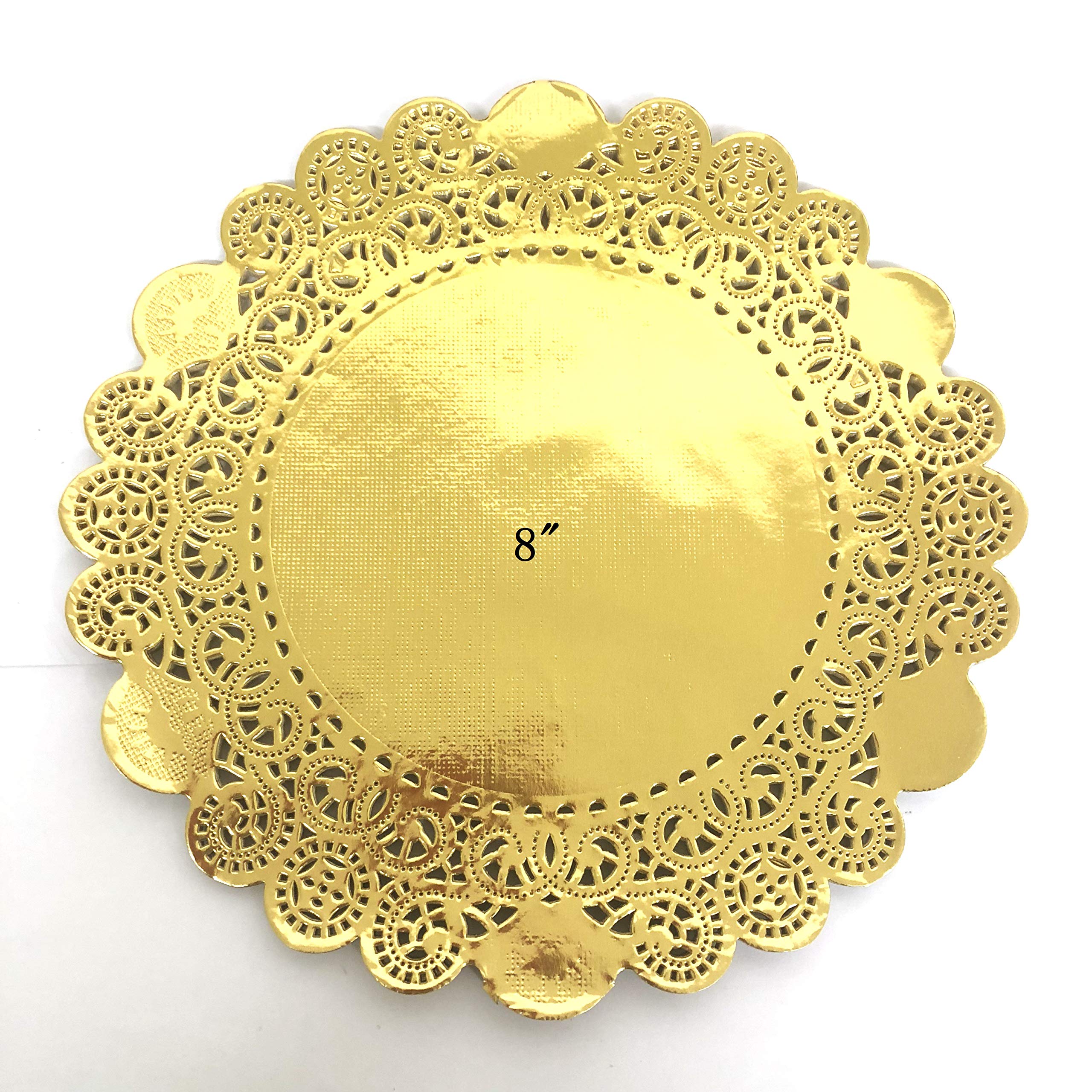 Amazon.com: PEPPERLONELY 50 PC Gold Classic Metallic Doilies, 8 Inch ...