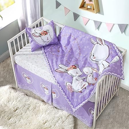 Amazon.com : UOMNY Crib Bedding Set for Girls 3 Piece Woodland Baby ...