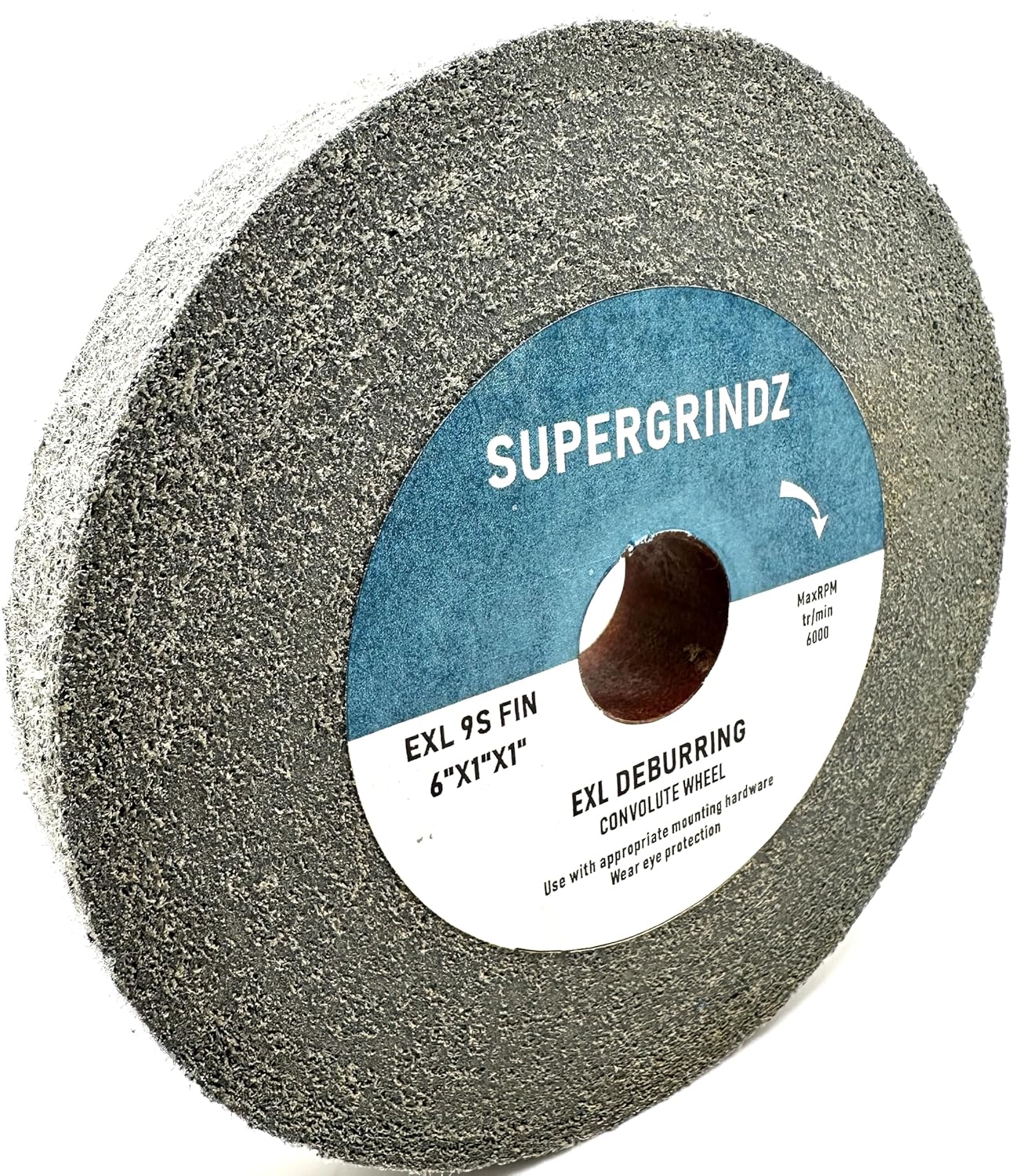Amazon.com: SuperGrindz EXL Deburring Wheel - 6" x 1" x 1" 9S Fine Grit ...
